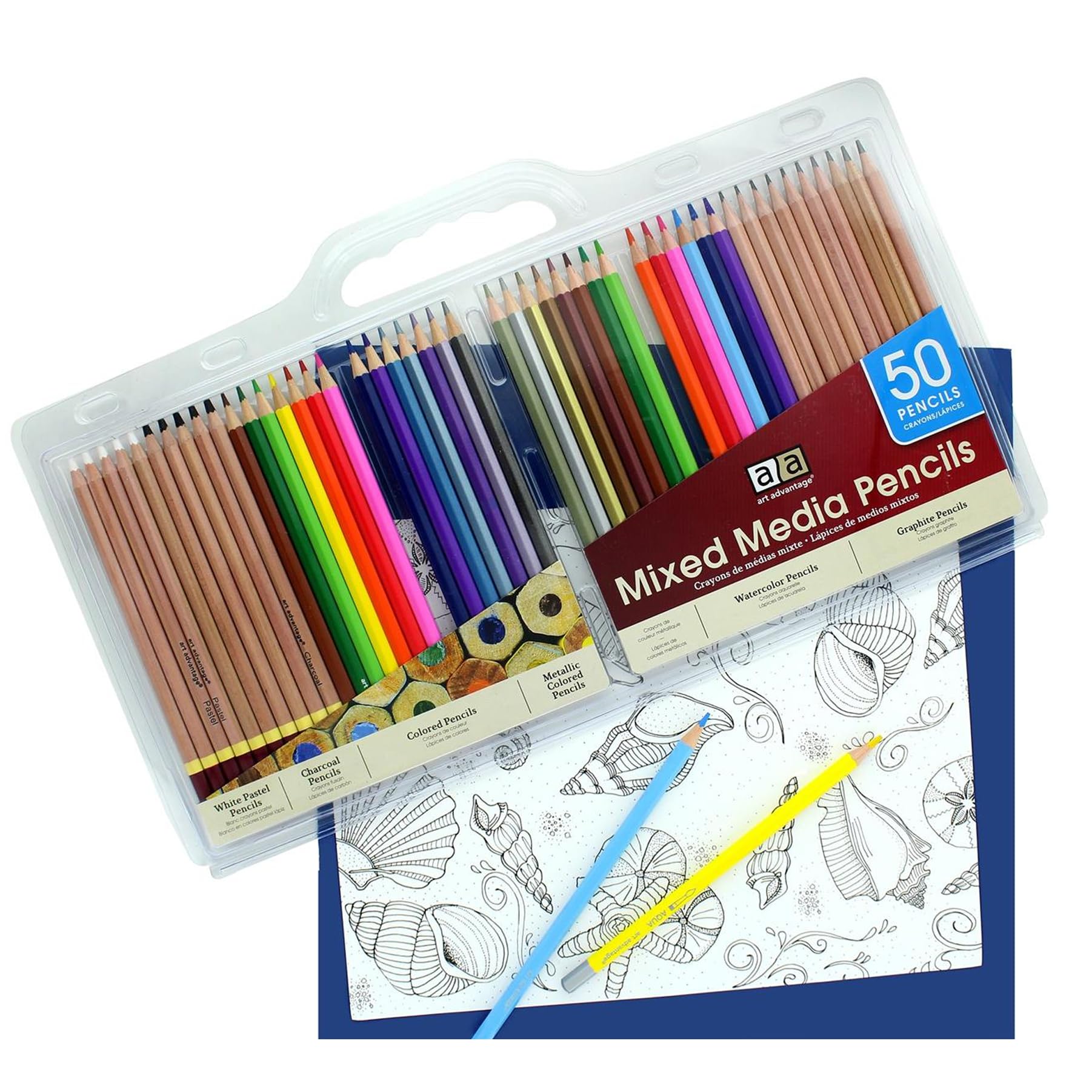 Snapklik.com : Art Advantage Mixed Media Pencil Set 50pc Colored Pencils