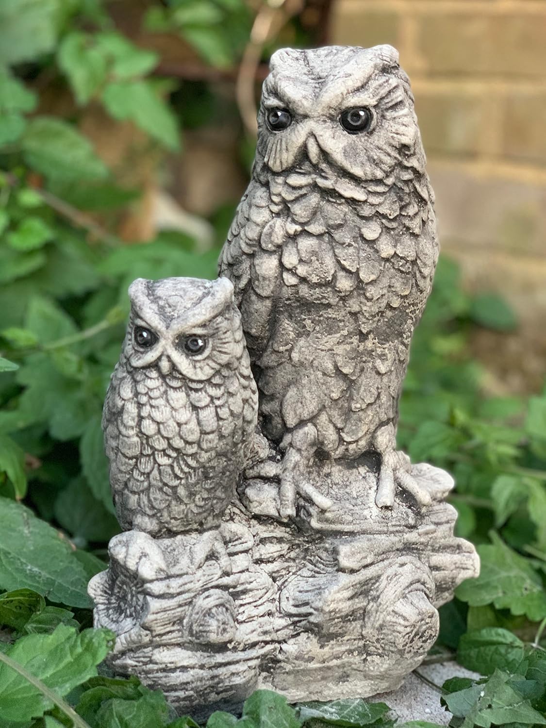 Amazon.com: Large owl sculpture Stone owl statue Outdoor owl figurine ...