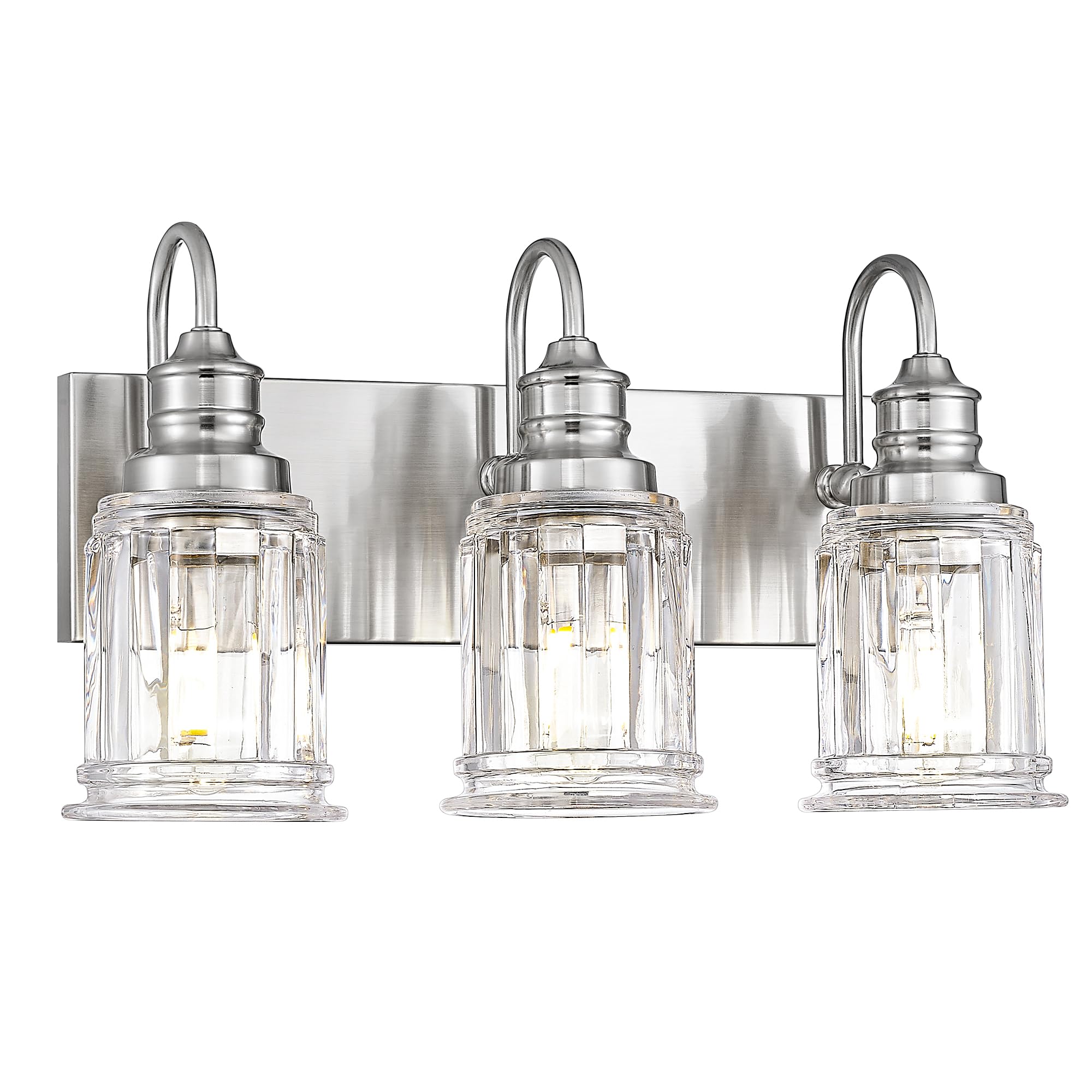 Bathroom Light Fixture, HWH 3-Light Bathroom Vanity Light Brushed ...