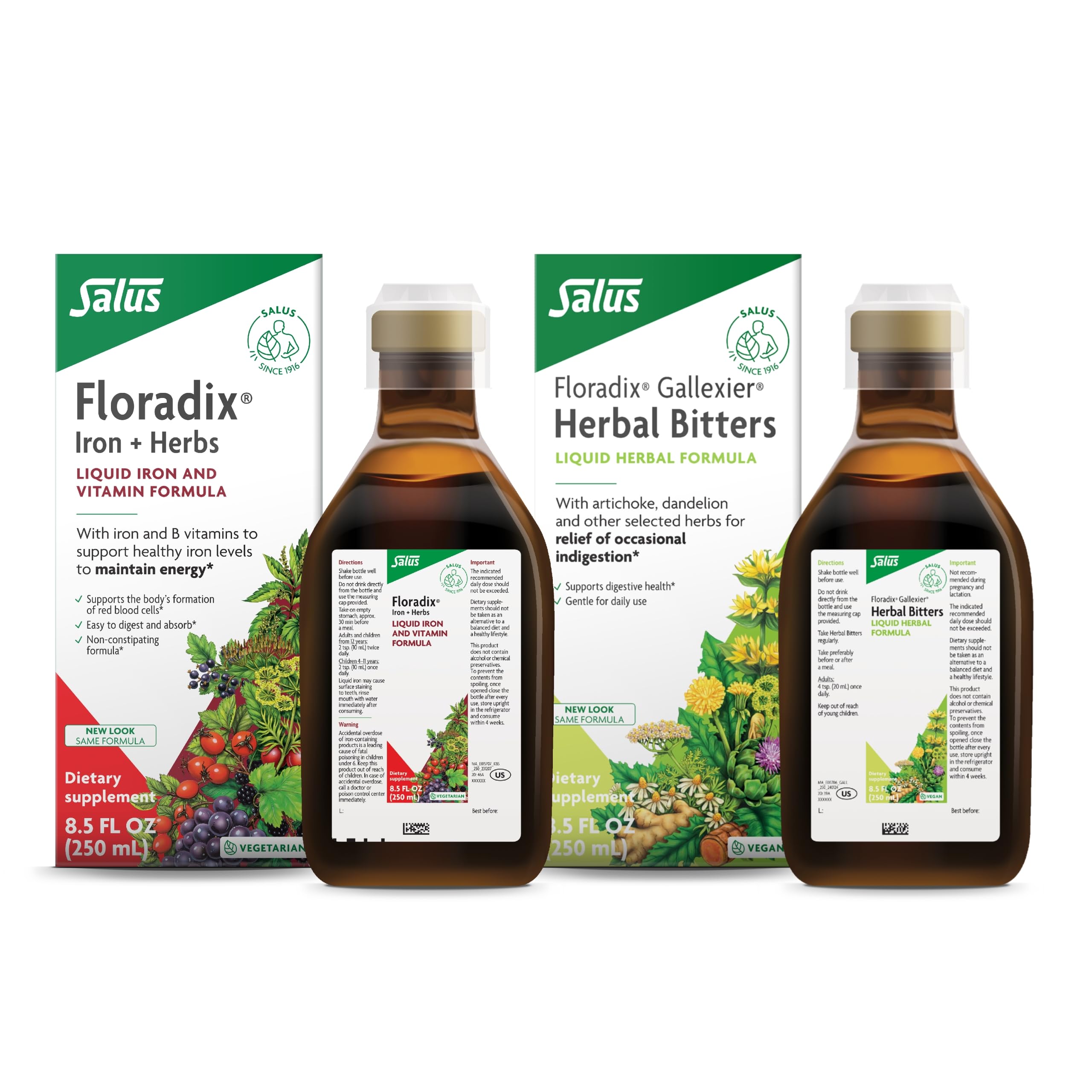 Amazon.com: Floradix by Salus Iron & Herbs 8.5 oz and Gallexier Herbal ...