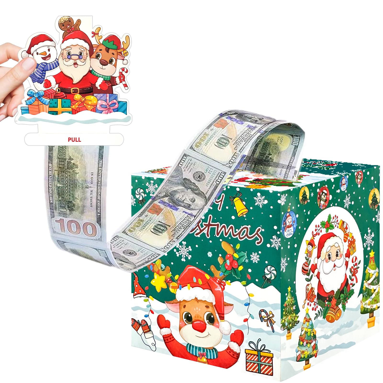 Amazon.com: Christmas Money Box for Cash Gift Pull,Money Holder Cash ...