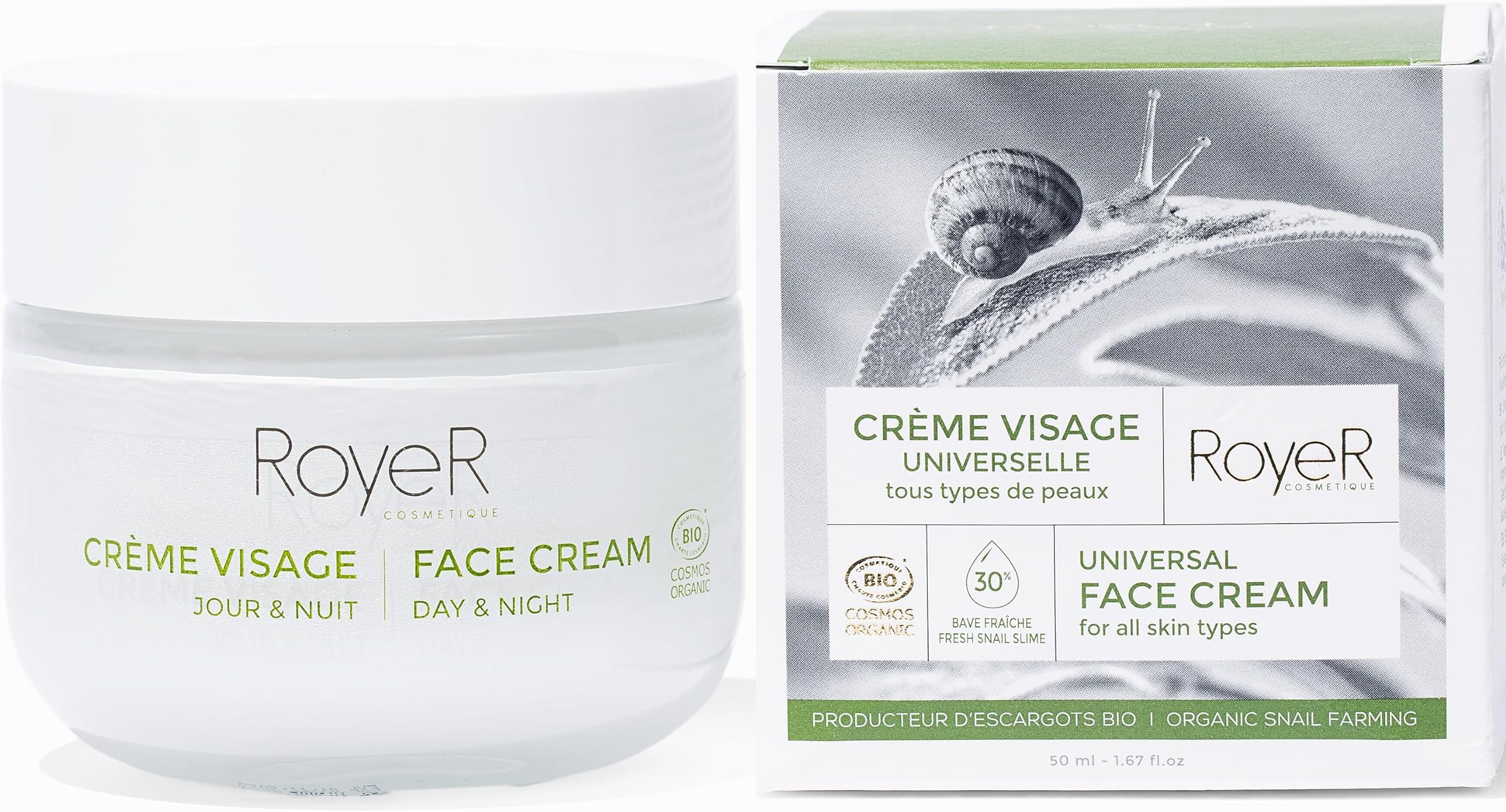 Amazon.com: RoyeR Cosmetique 100% Pure Snail Mucin Moisturizer ...