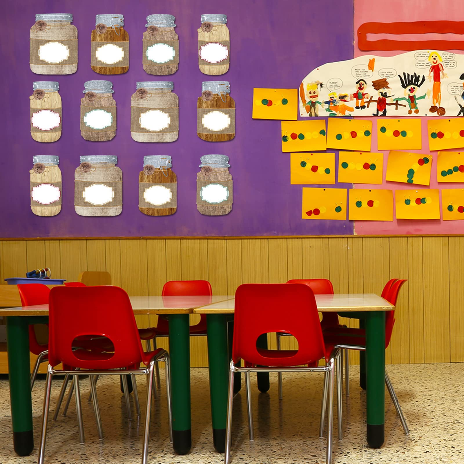 Snapklik.com : 48 Pieces Mason Jar Farmhouse Name Tags Mason Jar ...