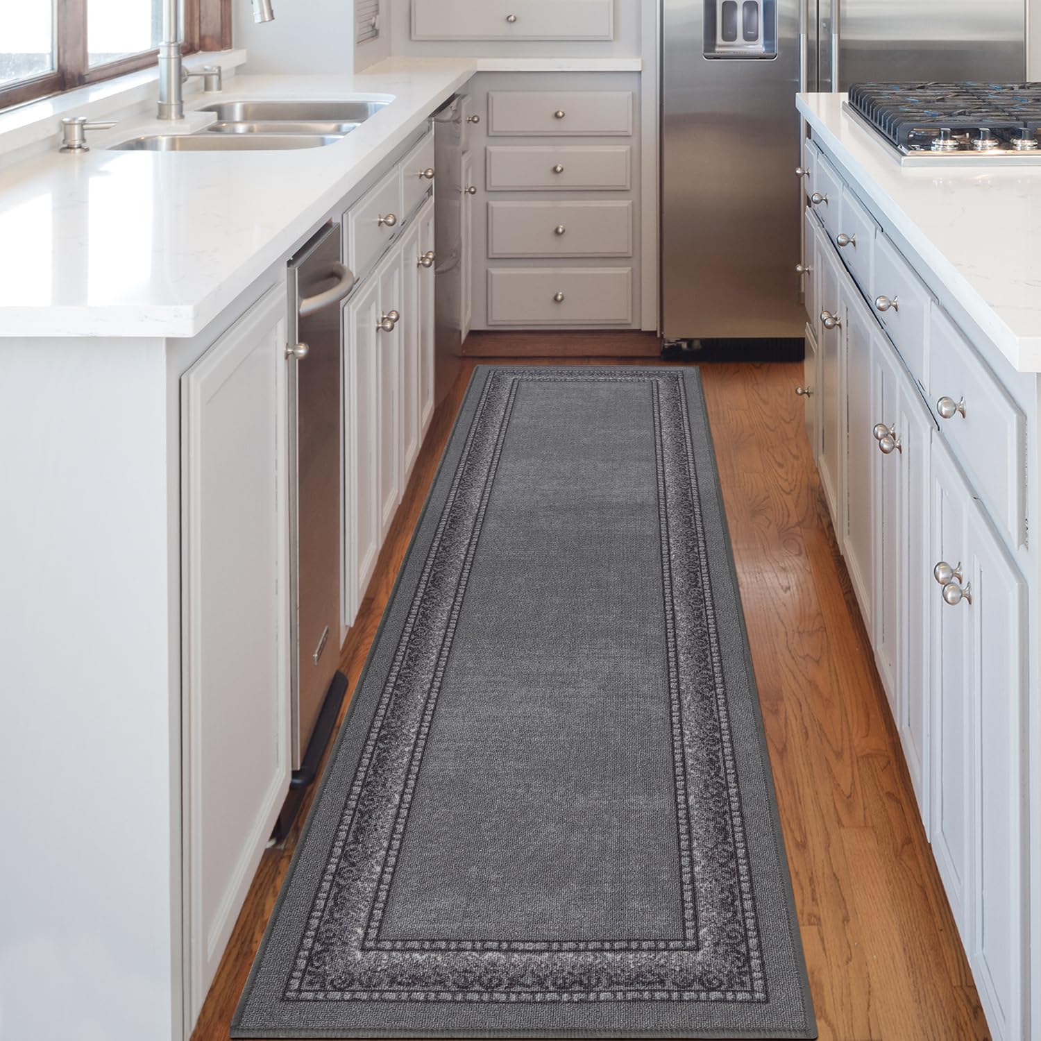 Antep Rugs Alfombras Bordered Modern 2x7 Non-Slip (Non-Skid) Low Pile ...