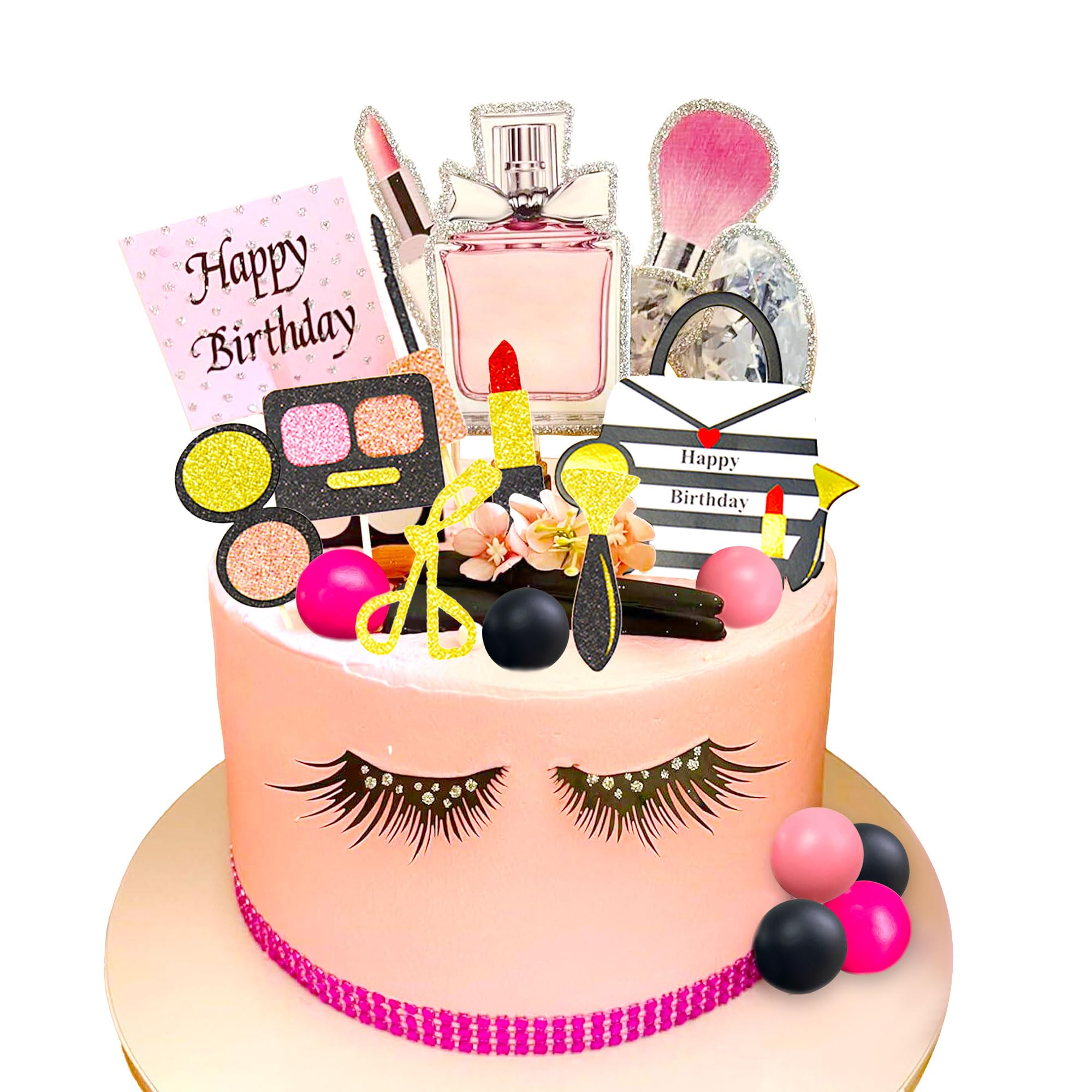 Snapklik.com : Makeup Cake Toppers Glamour Party Decorations Pink Girl ...