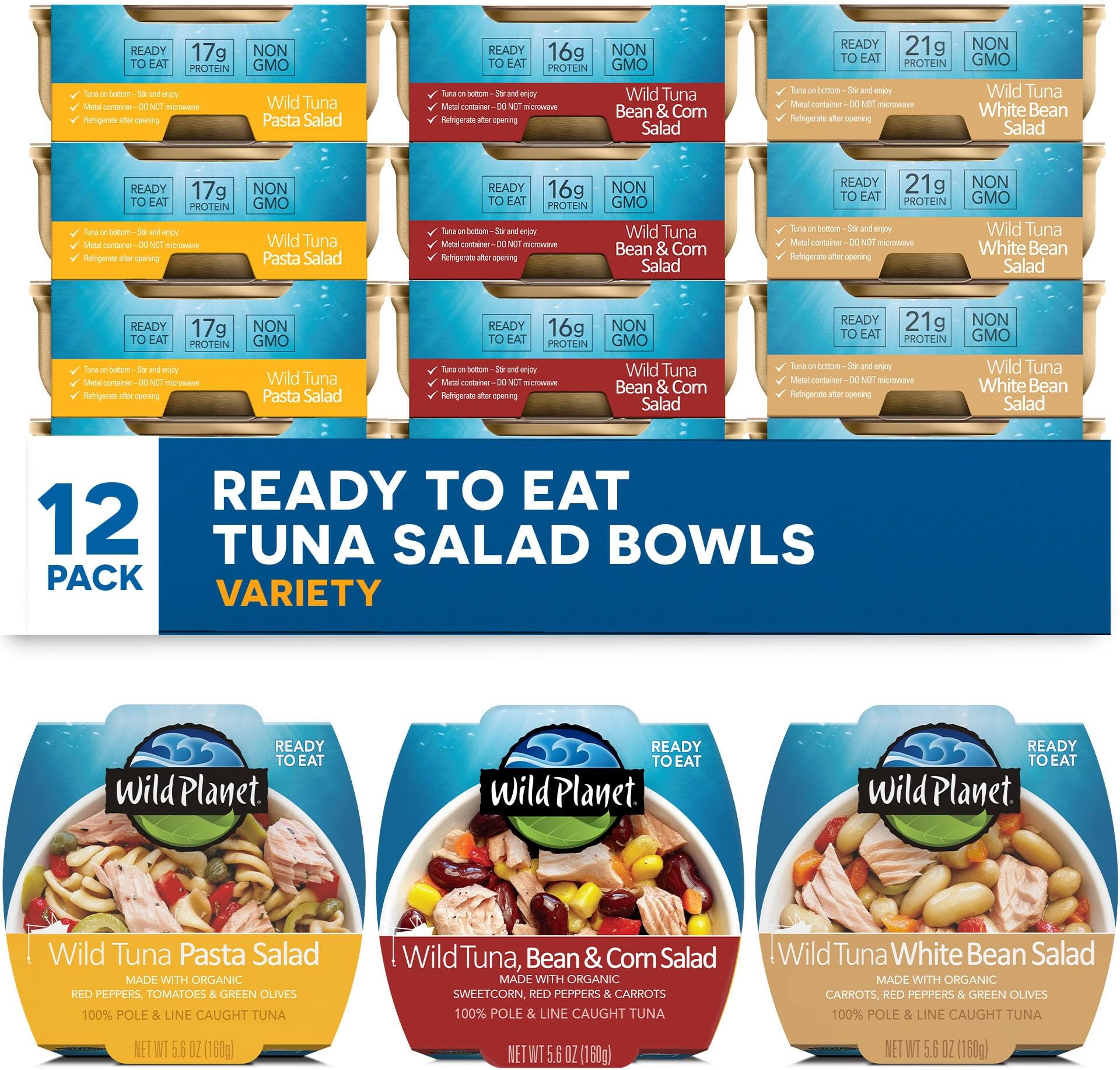 Amazon.com : Wild Planet Ready-to-Eat Wild Tuna Salad Variety Pack ...