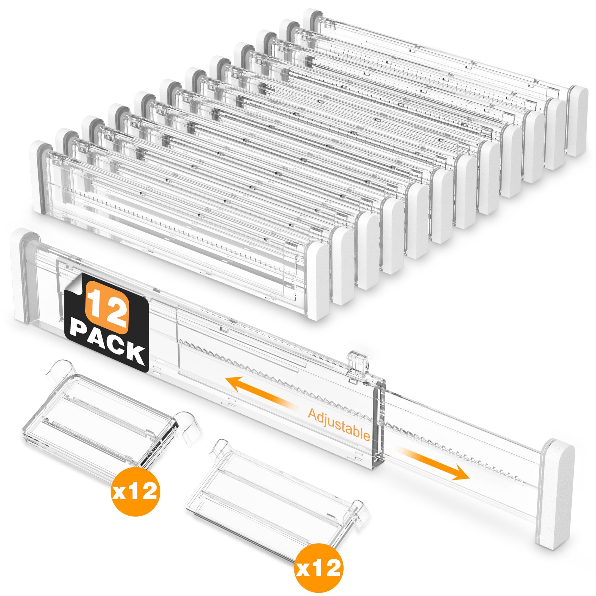 Amazon.com: HiYZ Adjustable Drawer Dividers with Inserts - Expandable ...