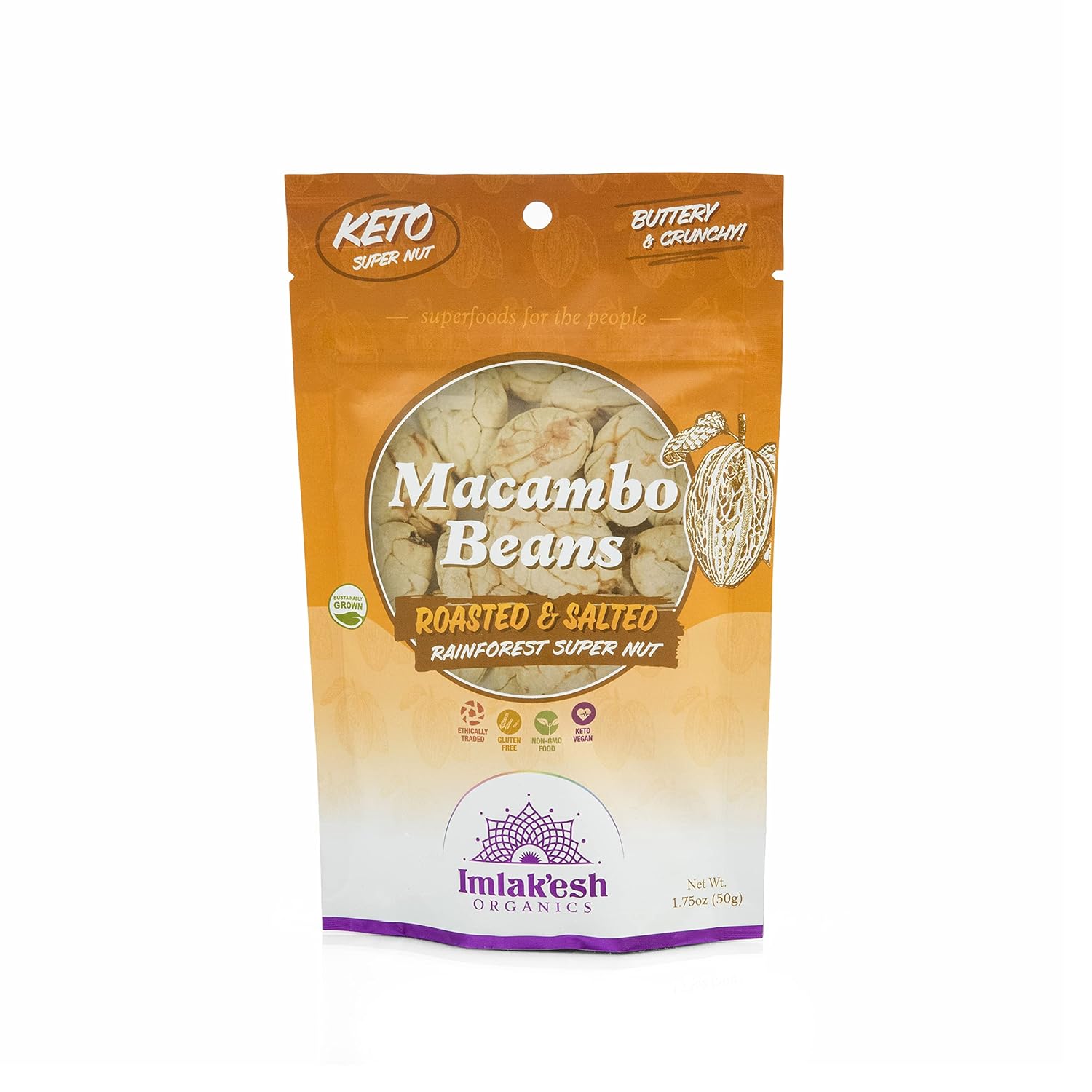 Amazon.com: Imlak'esh Organics, Macambo Beans (1.75-Ounce Pouch), Snackable Super-Nuts â€” Keto ...