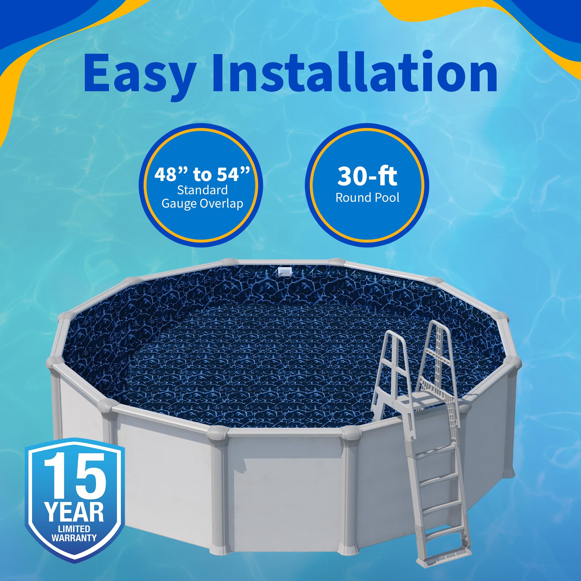 Snapklik.com : Blue Wave Evening Bay Overlap 30 Ft Round Pool Liner For ...