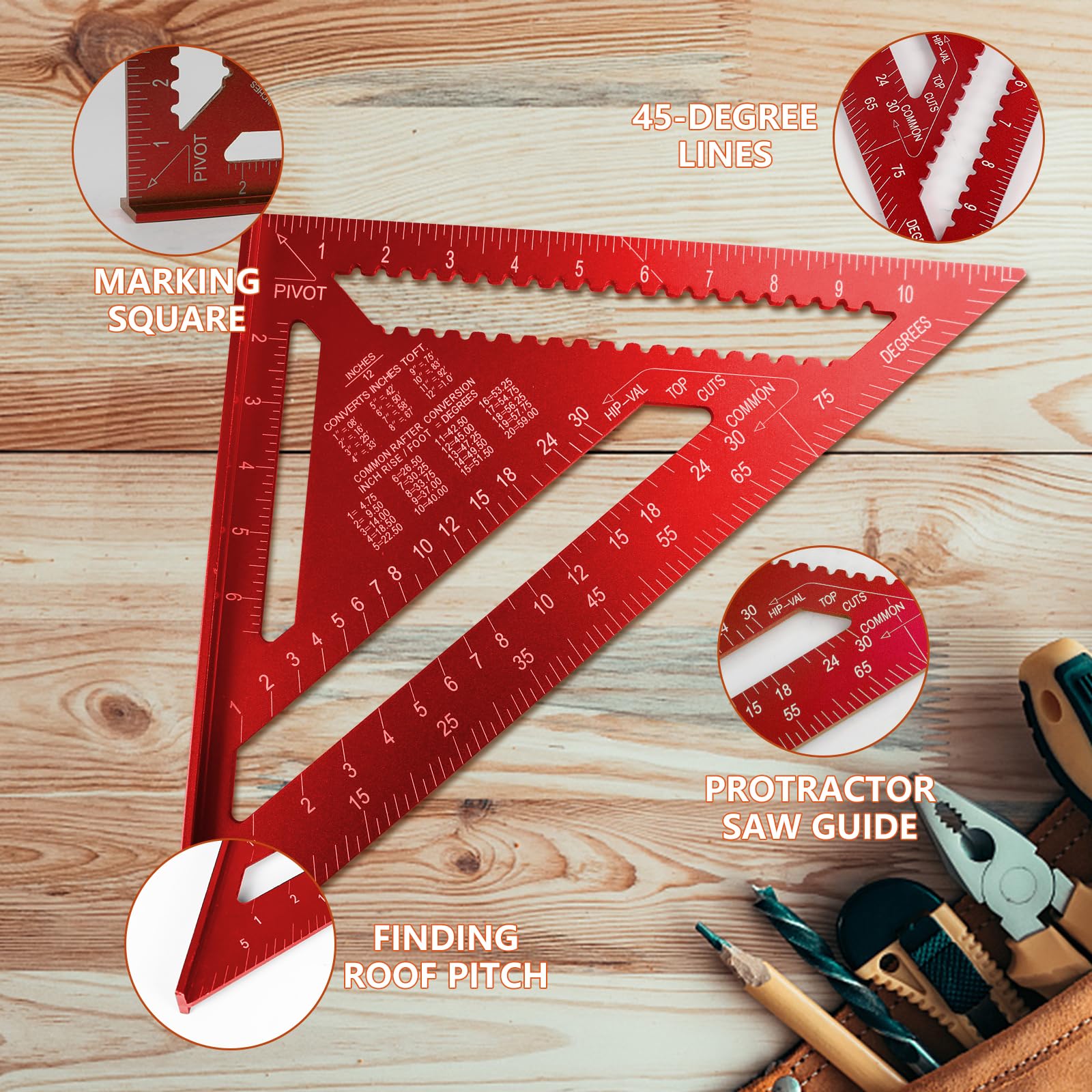 Snapklik.com : WaKuKa Carpenter Square 12-inch Layout Tool Alloy Metal ...