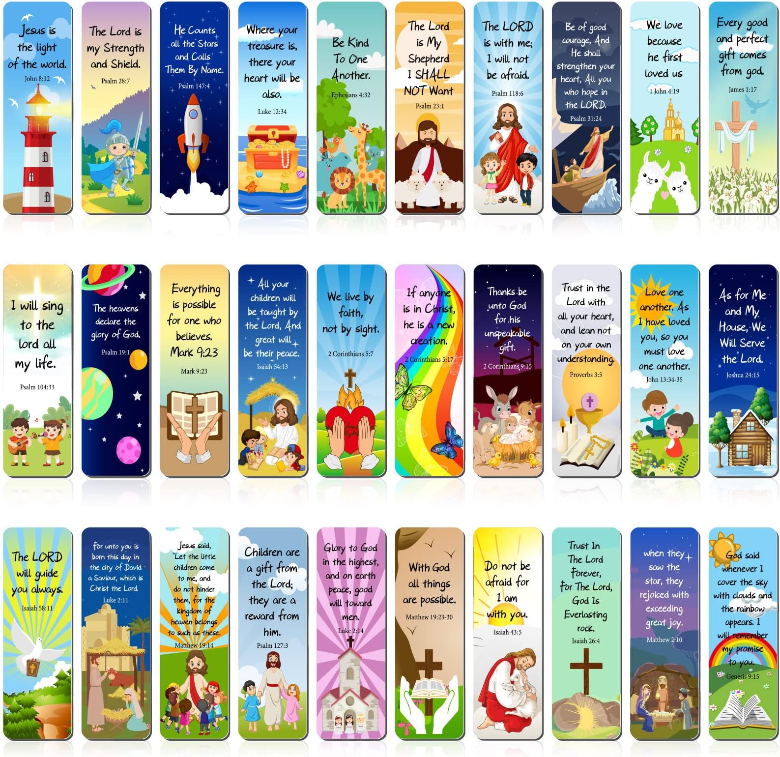 Amazon.com: 30 Pieces Christian Bookmarks Magnetic Bible Verse ...