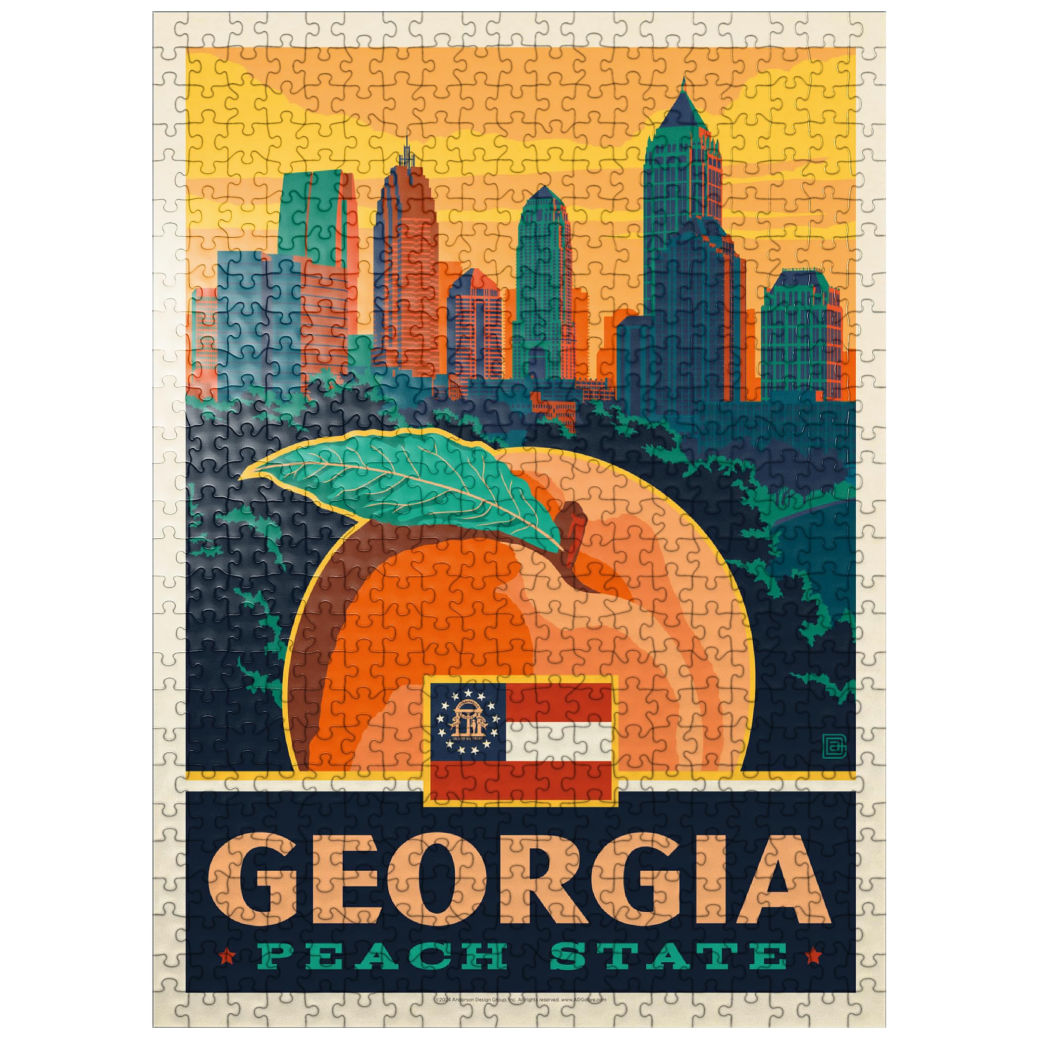 Amazon.com: MyPuzzle Georgia: Peach State - Premium 500 Piece Jigsaw ...
