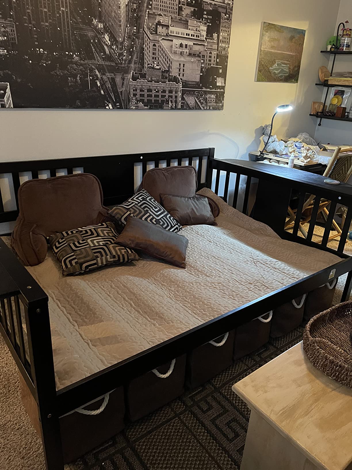 $25/mo - Finance Harper & Bright Designs Full Daybed Frame, Solid Wood Daybed Frame,No Box ...