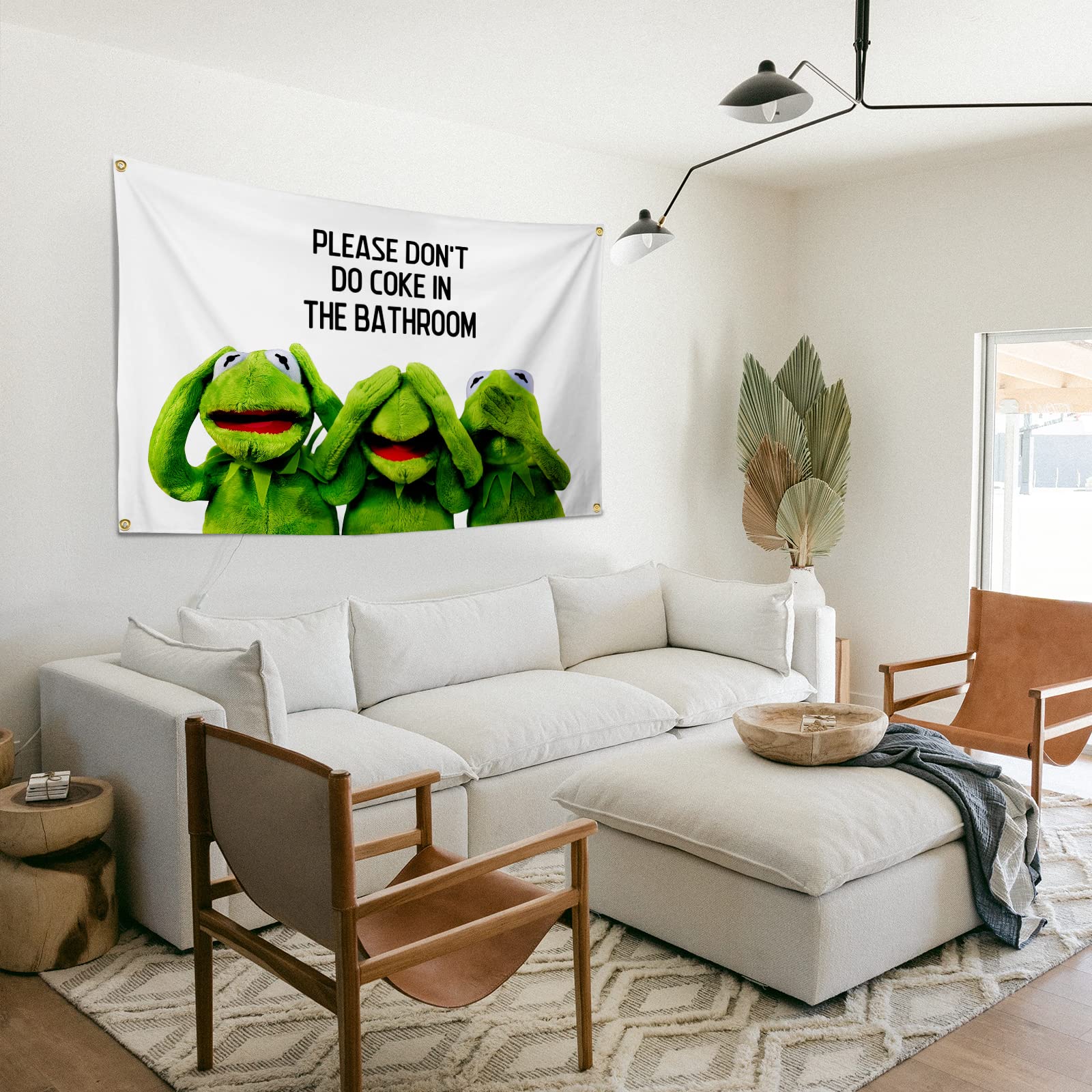 Kermit Please Dont Do Coke in The Bathroom Funny Flag 3x5ft with Four ...