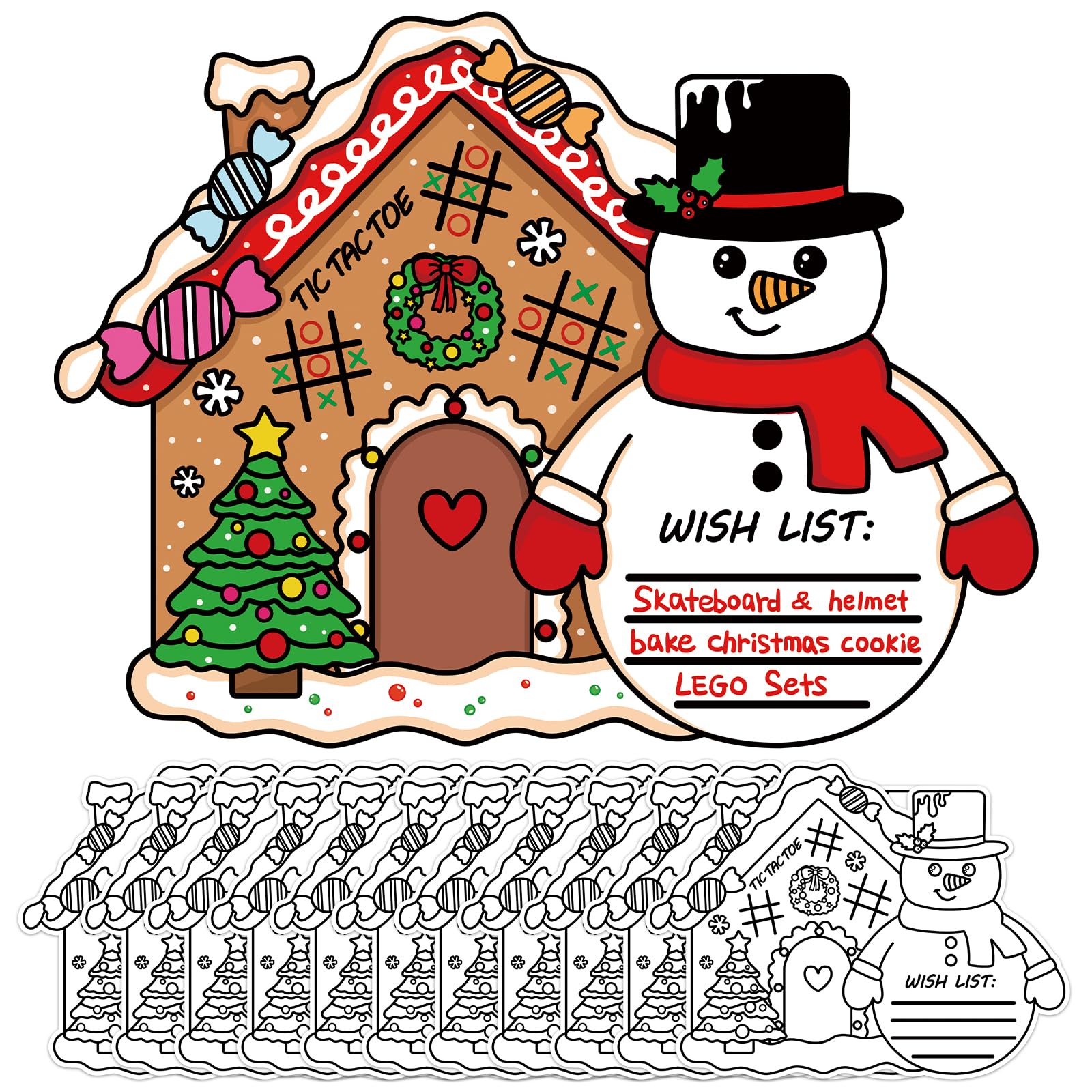 Amazon.com: Disposable Christmas Coloring Paper Placemats, Christmas ...