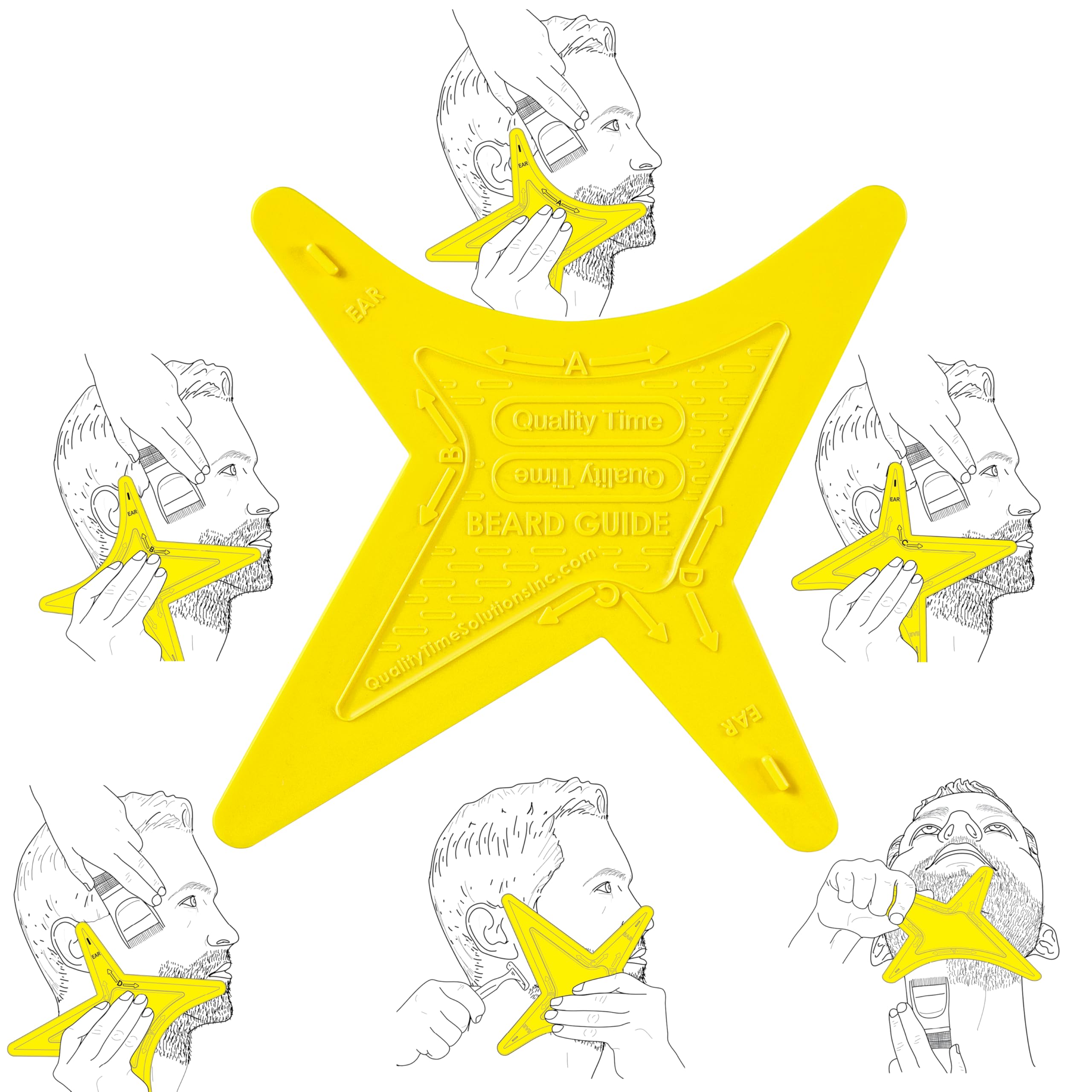 Amazon.com: Quality Time Beard Shaping Template Guide, Premium Multi ...