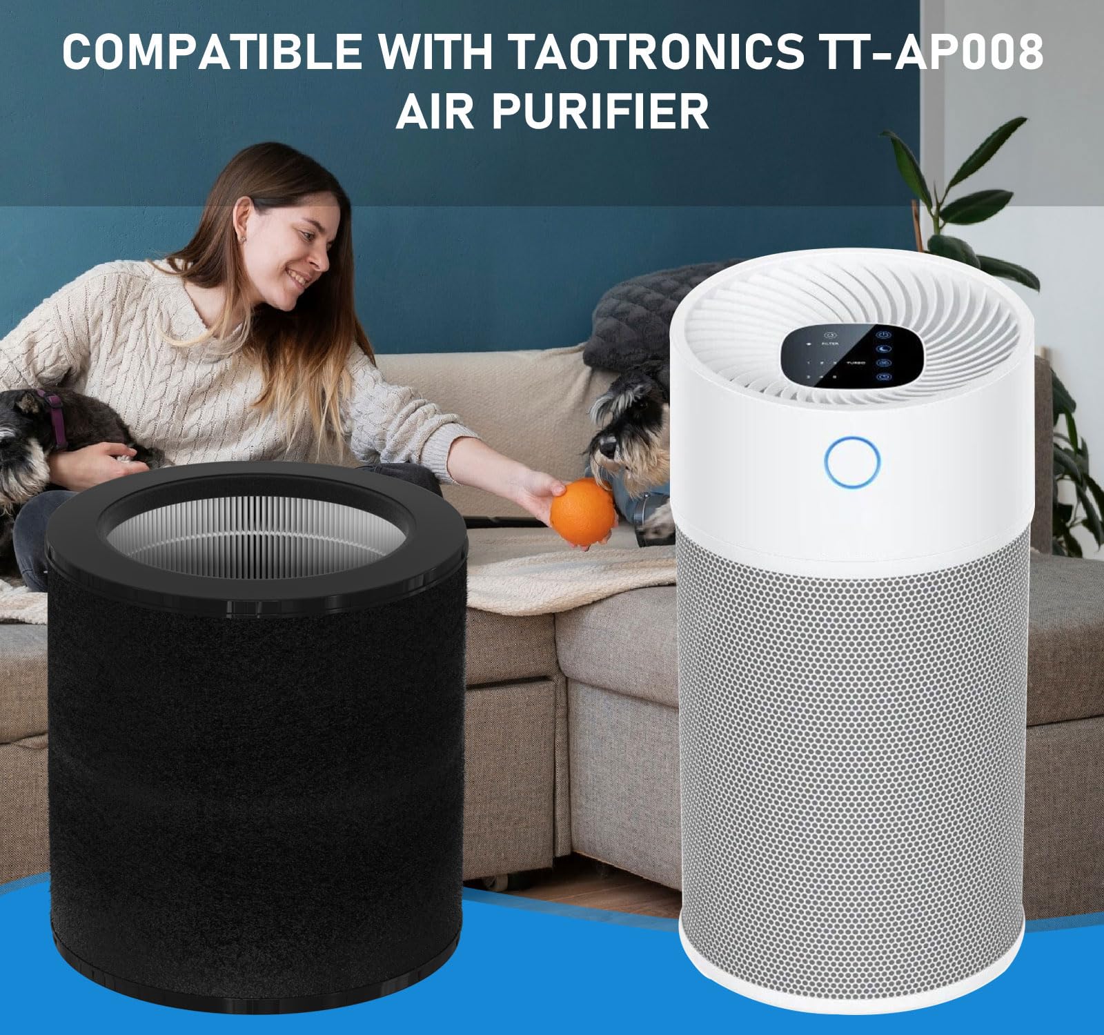 TT-AP008 True HEPA Filter Replacement Kit Compatible with TaoTronics TT ...
