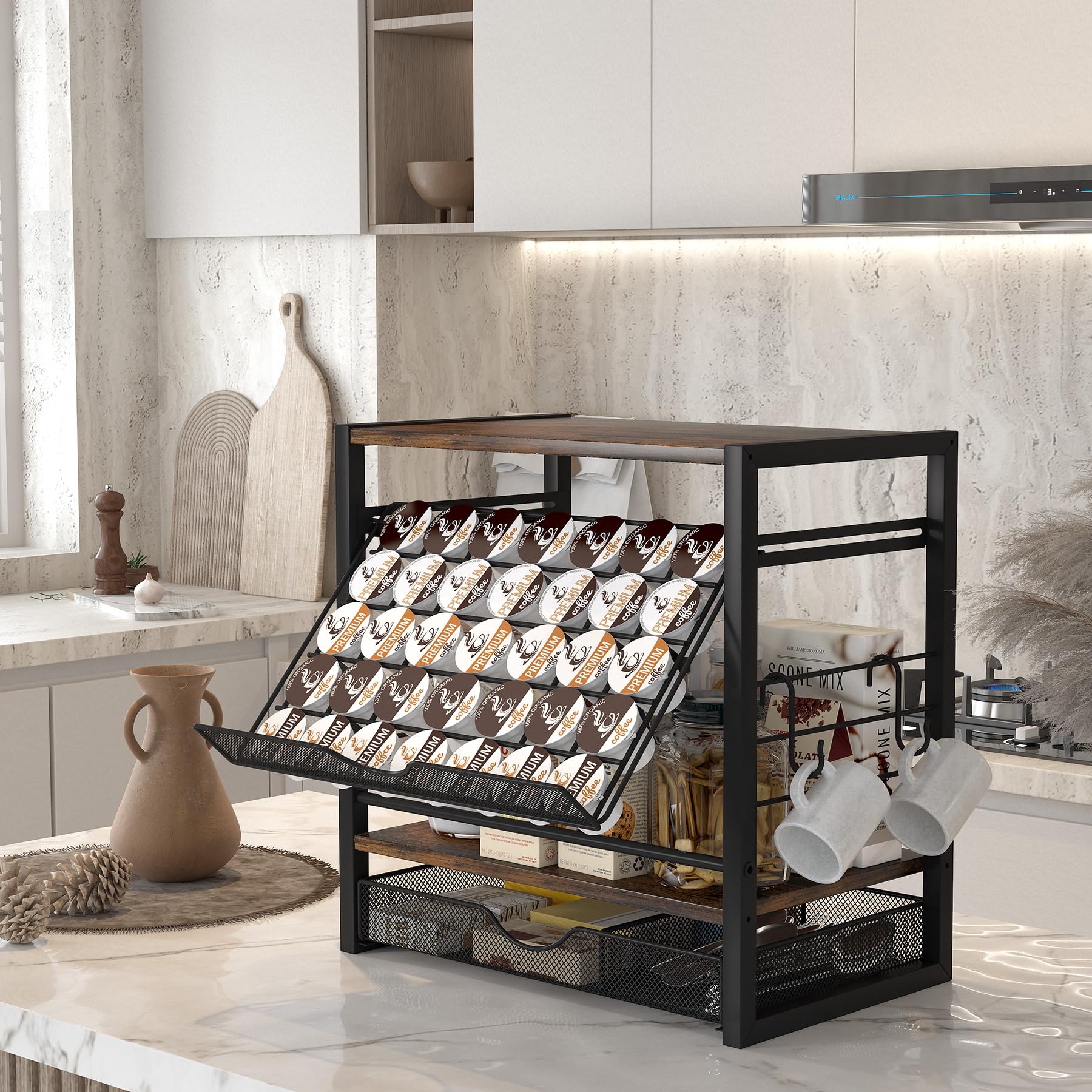 Snapklik.com : TQVAI Coffee Bar Station Organizer For Countertop, 70 ...
