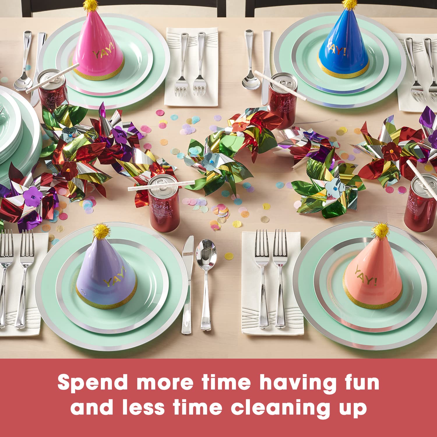 By Madee: HEAVYWEIGHT 100 PCS Blue Plastic Plates for Party - 50 Dinner ...