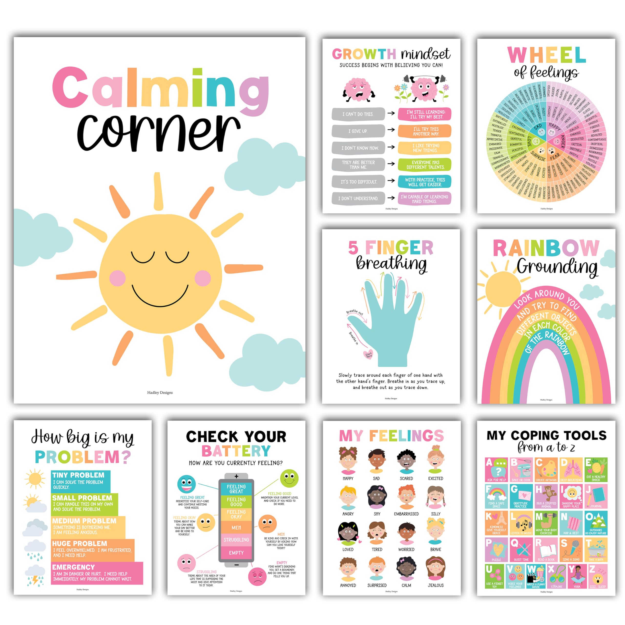 Hadley Designs 9 Calming Corner Posters Classroom, Calm Down Corner ...