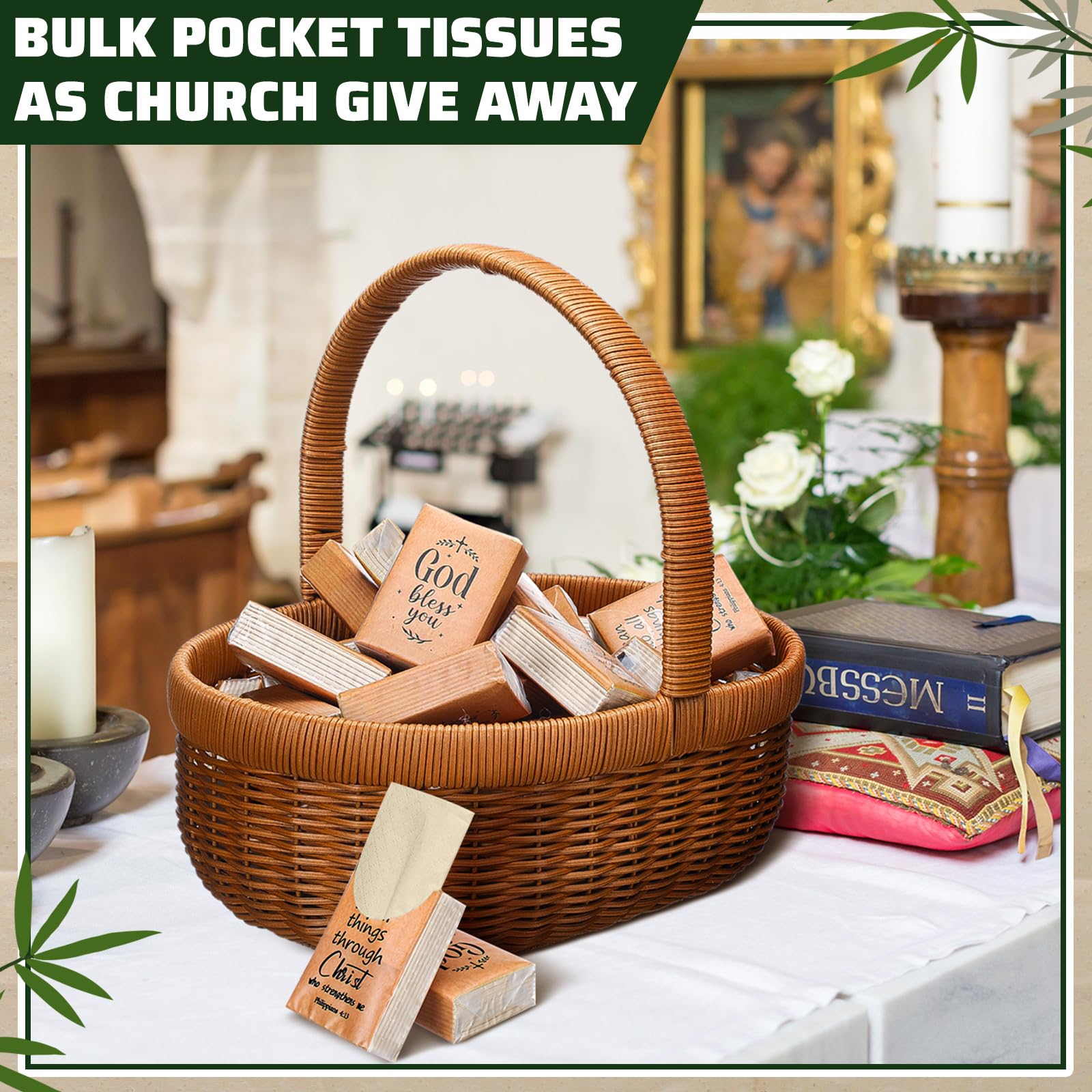 Snapklik.com : 50 Pack Christian Pocket Tissues Bible Verse Travel ...