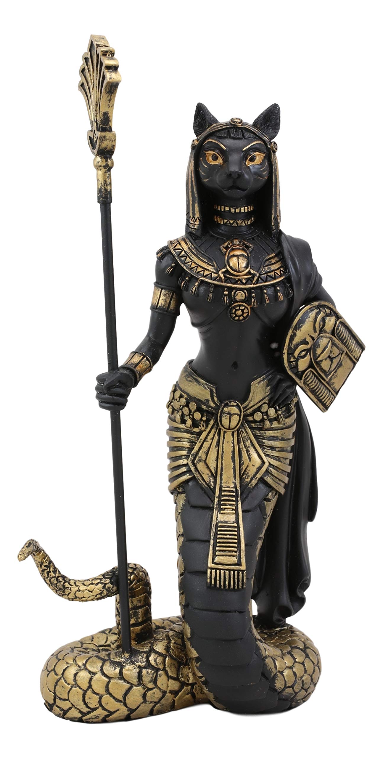 Buy Ebros 11"H Egyptian Feline Goddess Bastet Cat With Slain Snake Apep ...