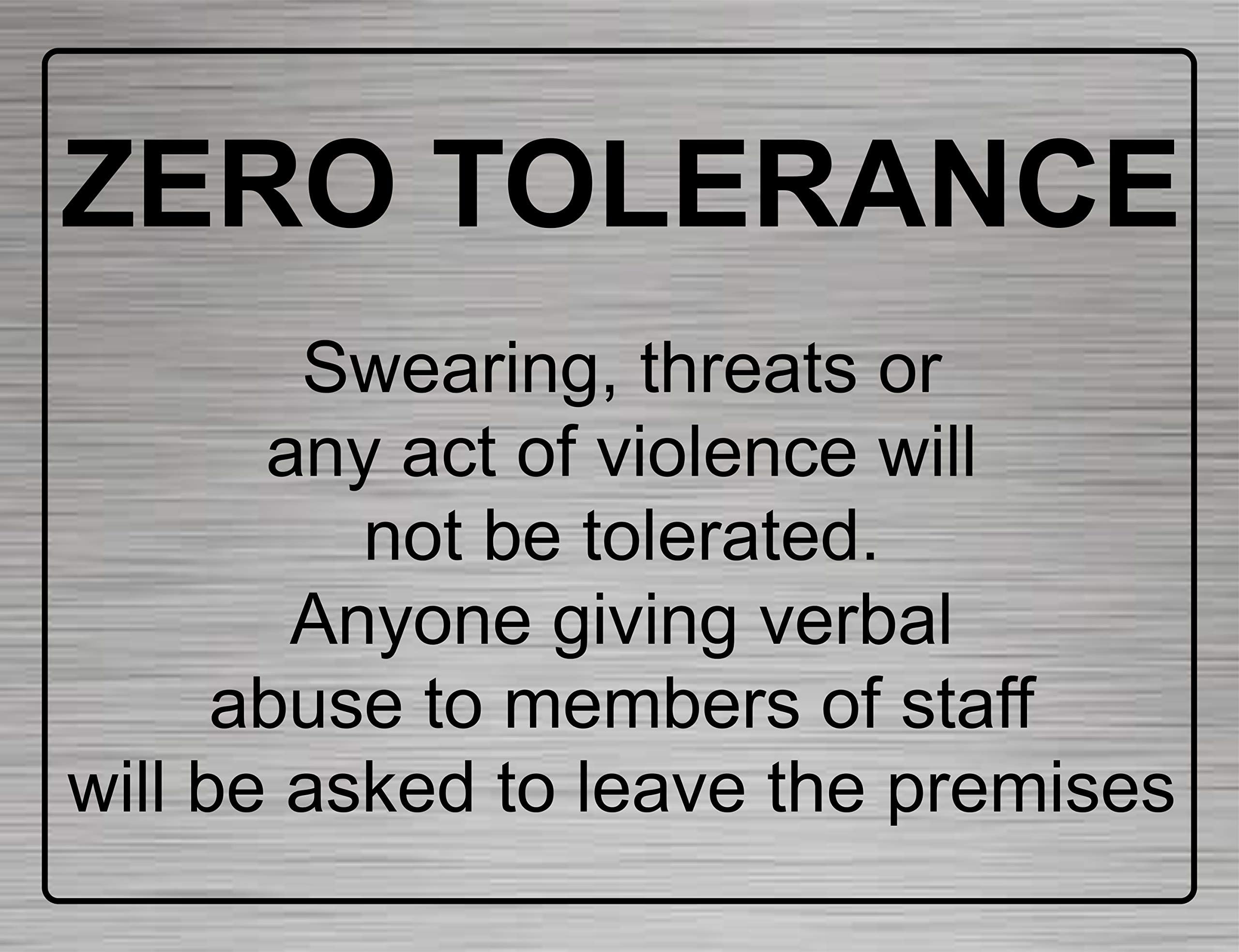 We Will Not Tolerate Abuse Towards Our Staff, Shop Warning, Safety Sign ...
