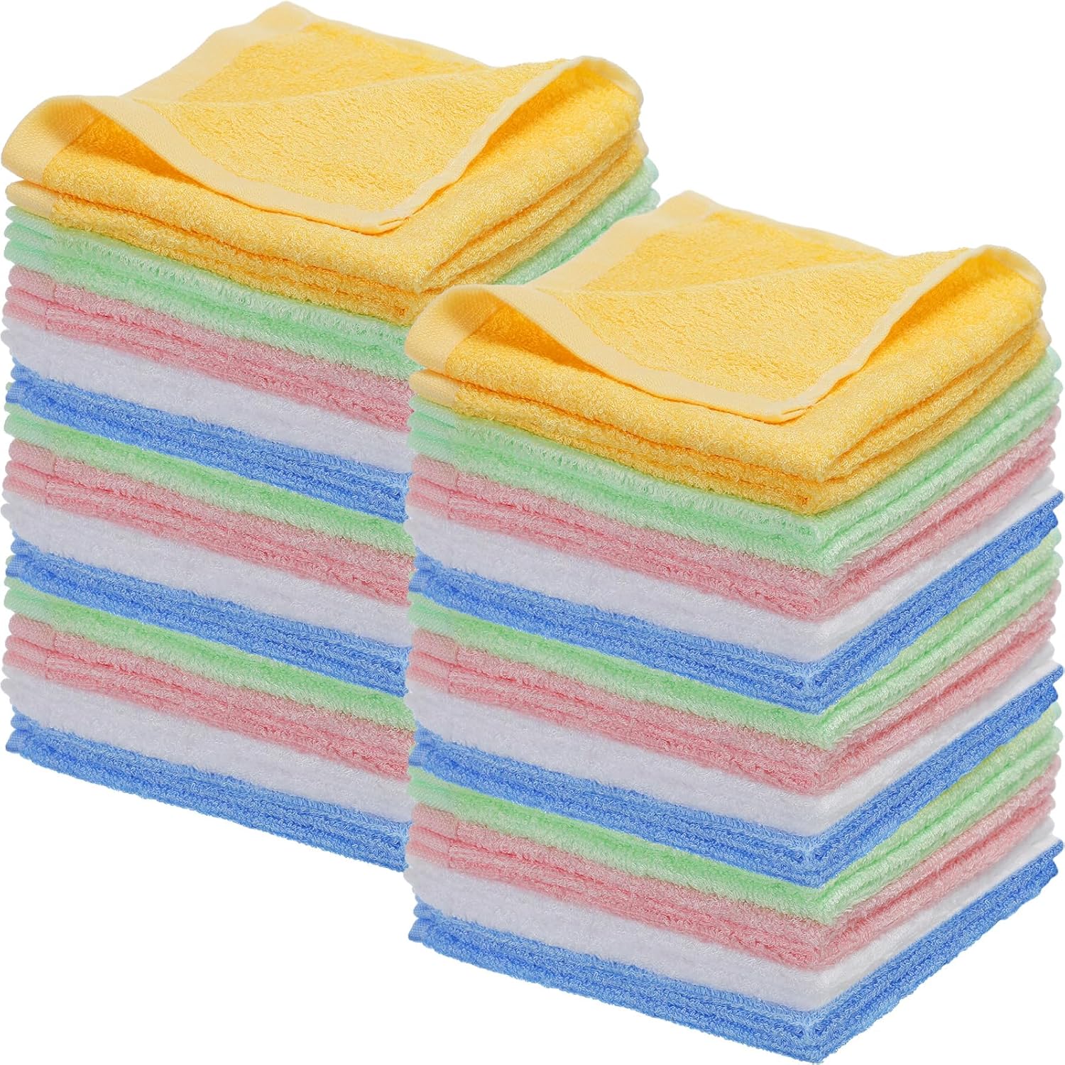 Amazon.com: Newwiee 40 Pcs Wash Cloth Bulk Cotton Bath Hand Face ...