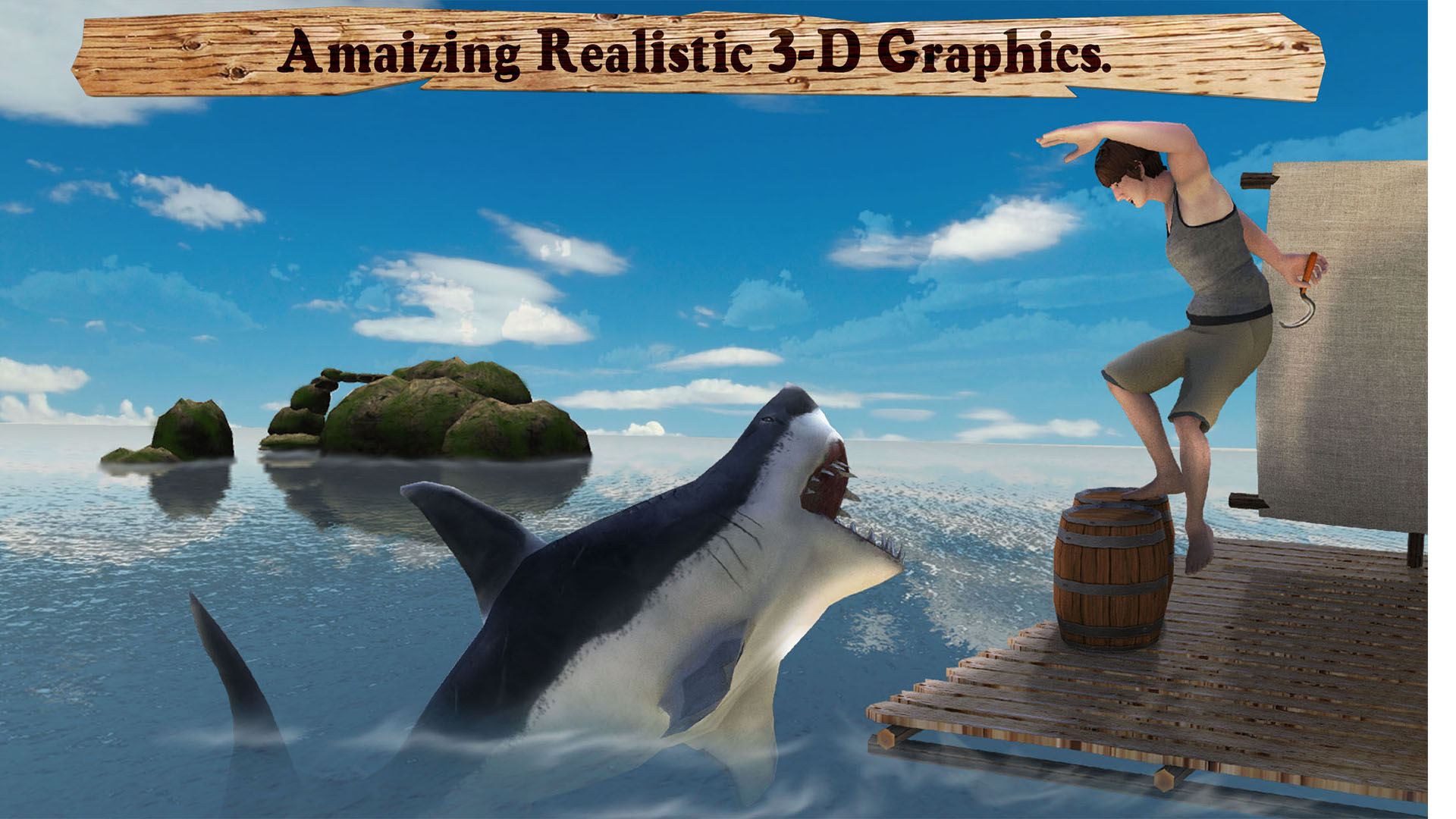 Raft Survival Island Underwater Shark Attack Games - Ultimate Sea Ocean ...