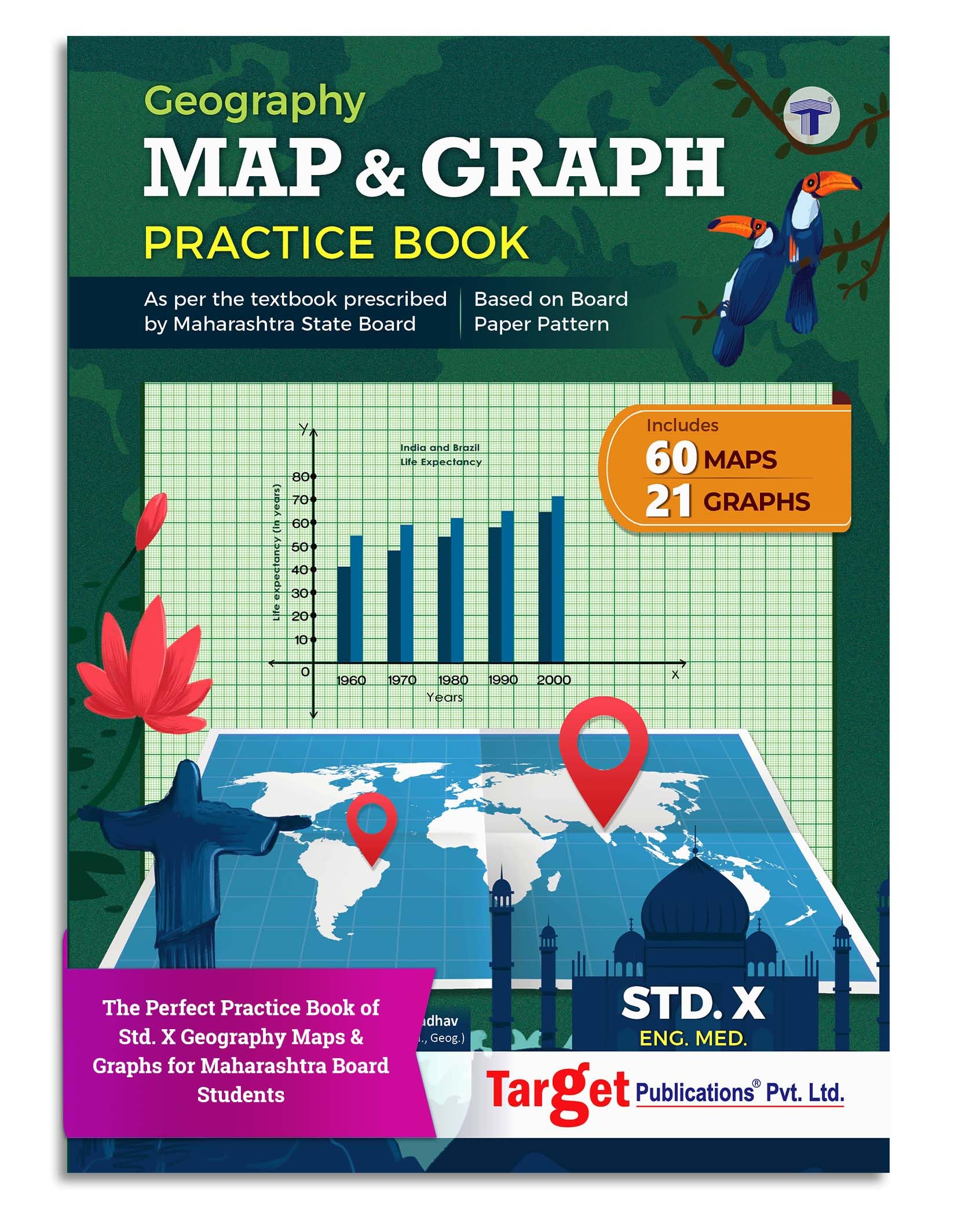 Std 10 Geography Maps and Graph Practice Book | SSC Maharashtra State ...