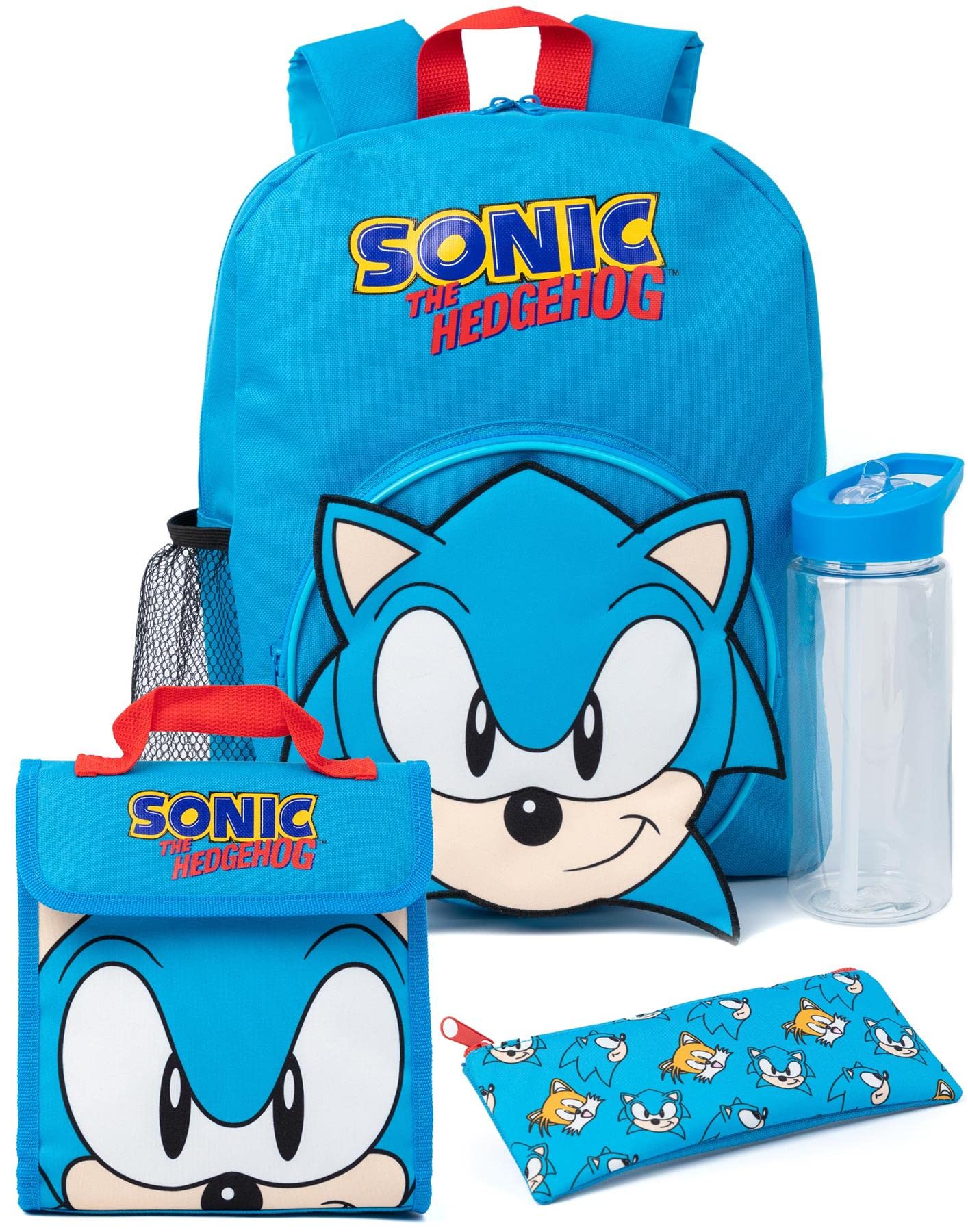 Buy Sonic The Hedgehog Backpack Set Kids 4 Piece | Blue Tails Animated ...