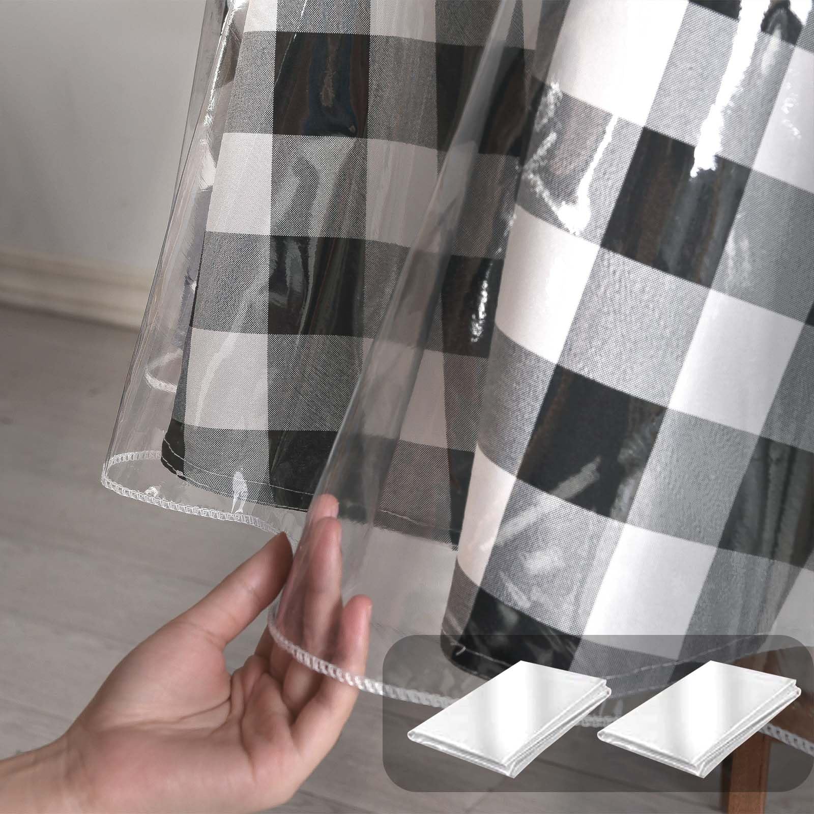 Amazon.com: Hiasan 70 Inch Round Clear Plastic Tablecloth - 100% ...