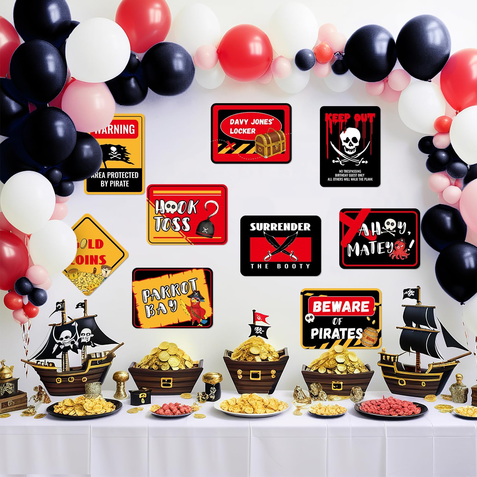 Snapklik.com : WERNNSAl Pirate Party Decorations - 9PCS Zone Signs ...