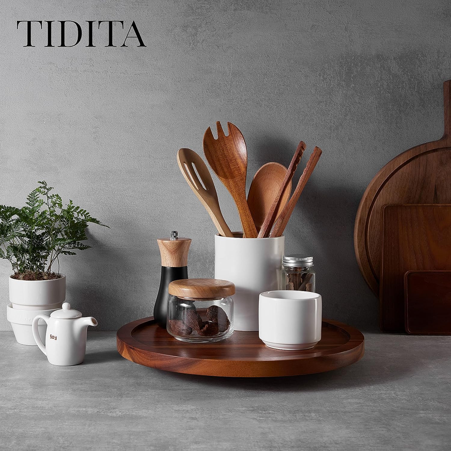 Snapklik.com : TIDITA 10 Acacia Lazy Susan Organizer For Cabinet ...