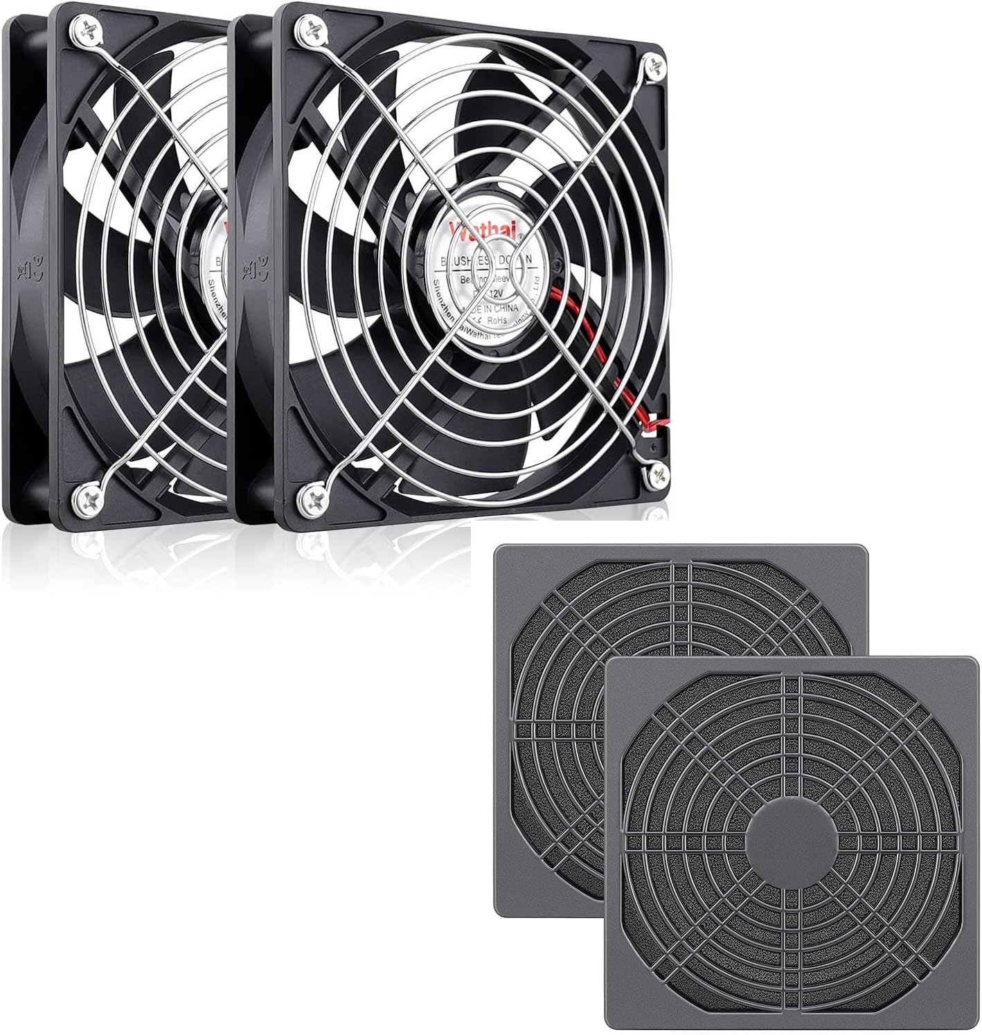 Amazon.com: Wathai 120mm x 25mm 12V PC Computer Case Fan 12 Volt 2Pin ...