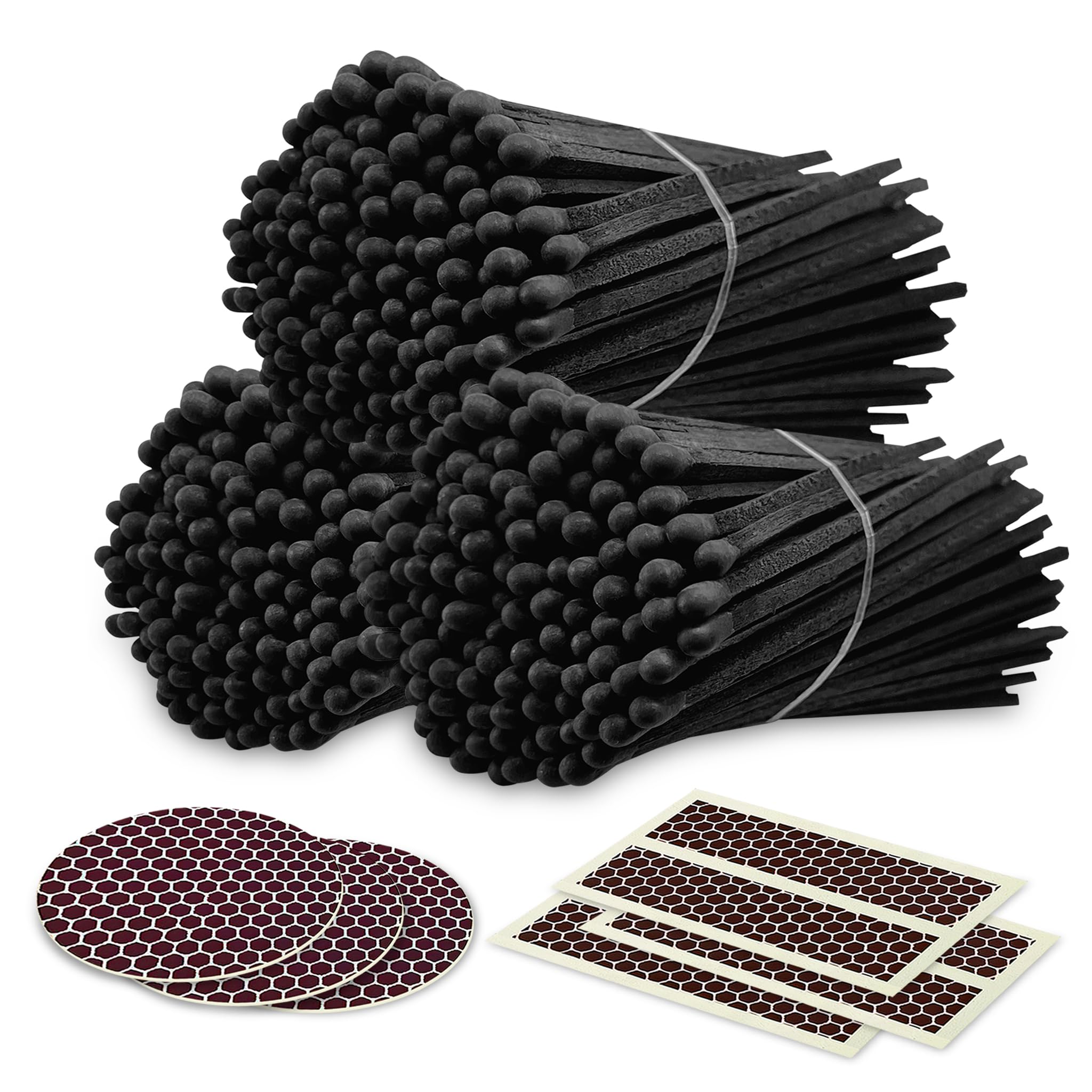 Amazon.com: 4" All Black Matches + Striker Stickers Included | 300 ...