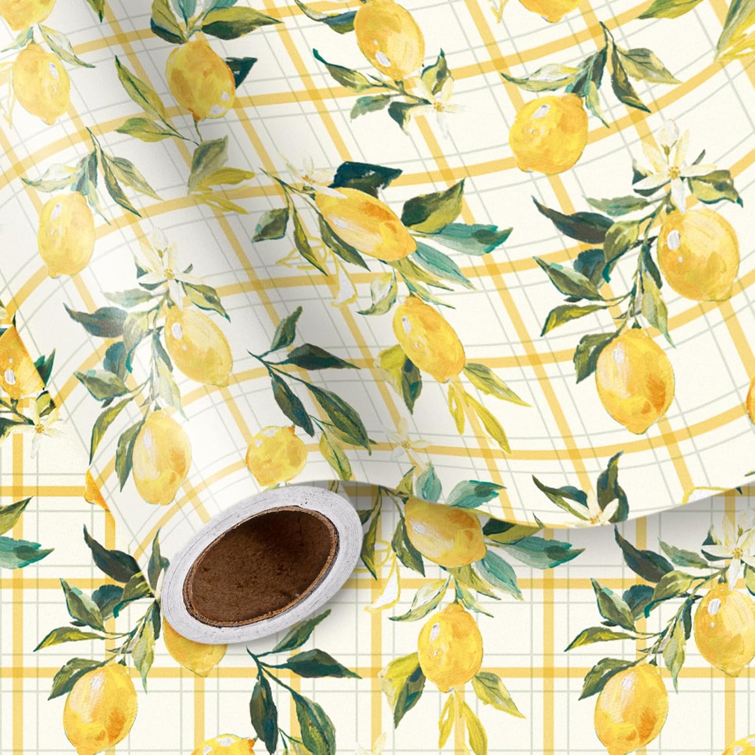 Amazon.com: LeZakaa Lemon Wrapping Paper Roll - Mini Roll - Yellow ...