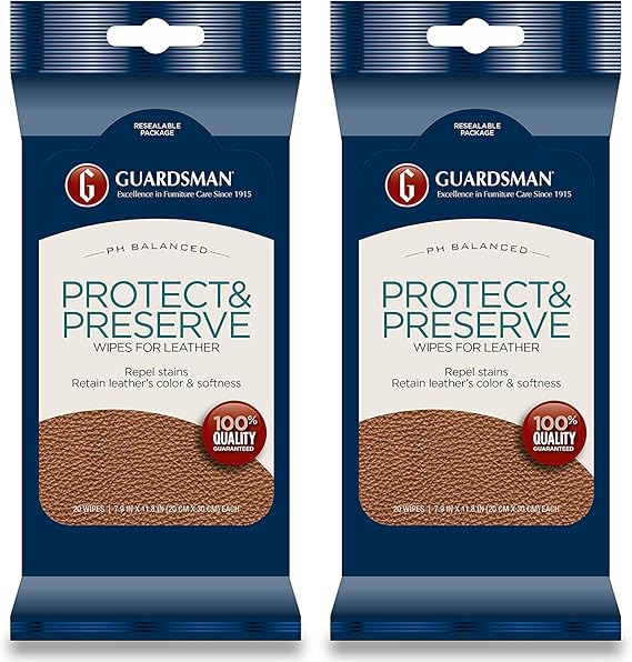 Amazon.com: Guardsman Protect & Preserve Wipes for Leather 20 Wipes ...