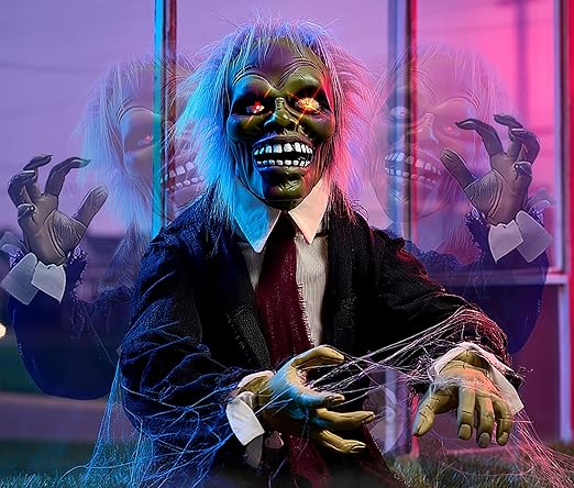 Amazon.com: Hourleey Halloween Decorations Outdoor, Animated Scary ...