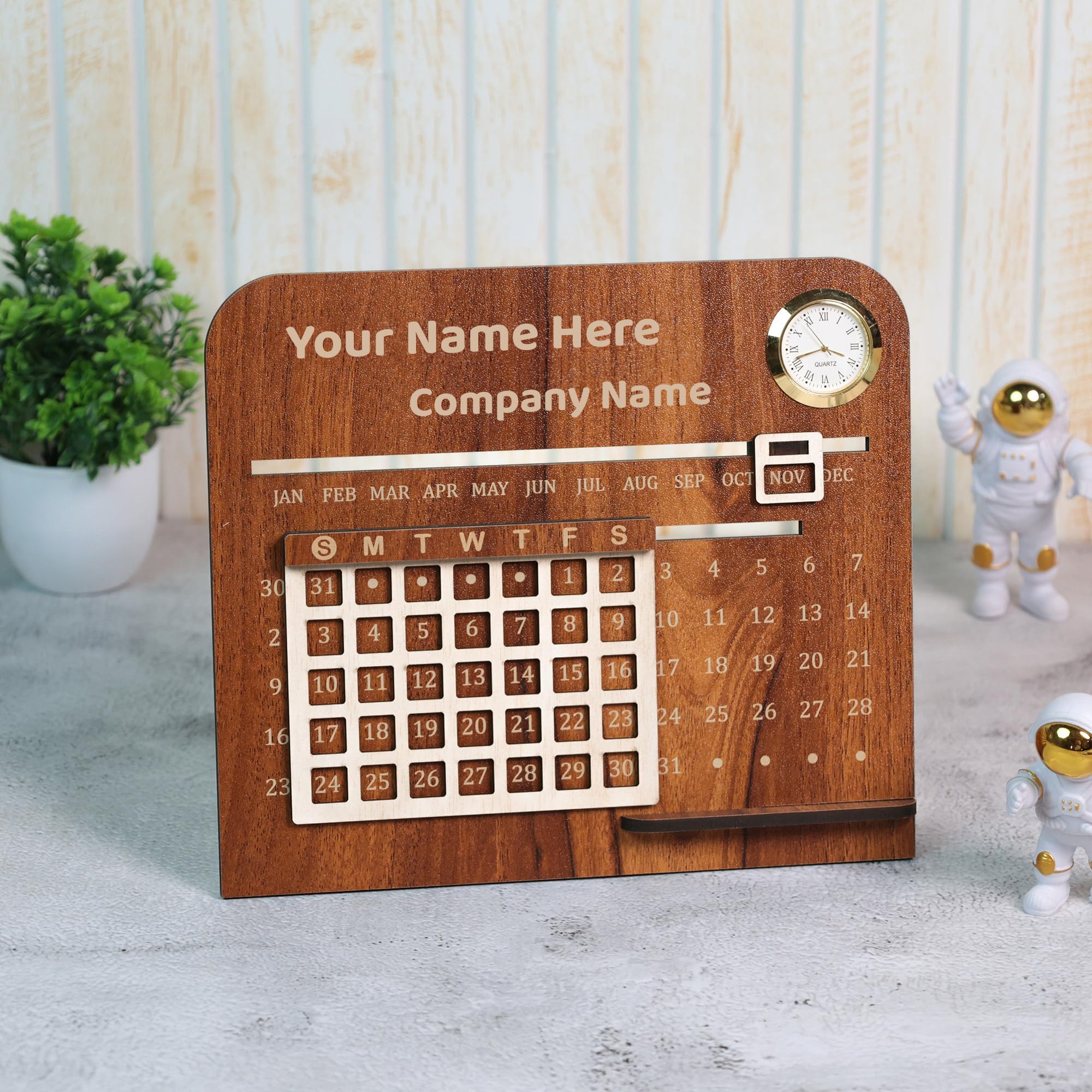 Deskart Personalized Desktop Calendar | Wooden Customized Lifetime ...