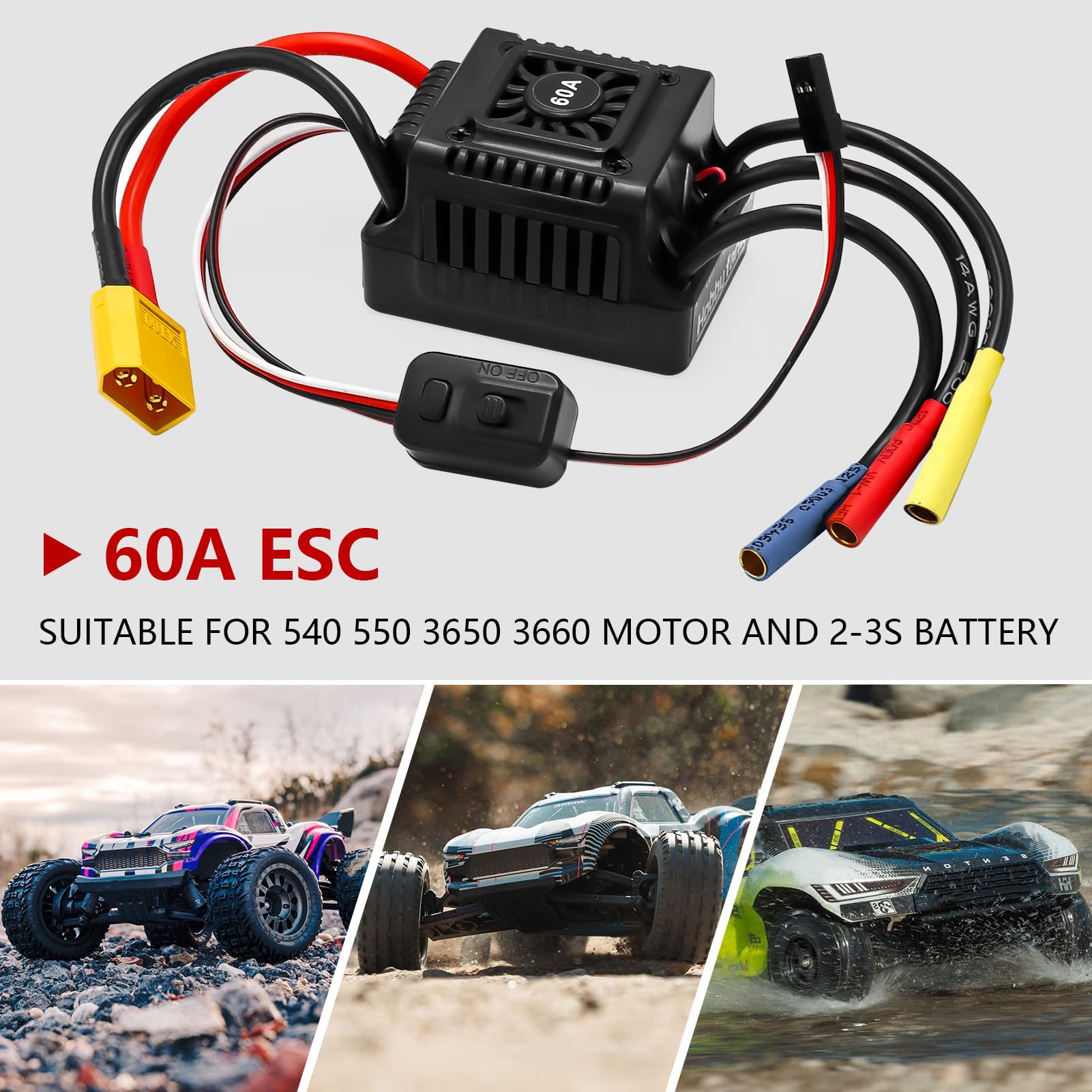 Snapklik.com : Hobby Fans Upgraded 60A Brushless ESC 2-3S Electronic ...