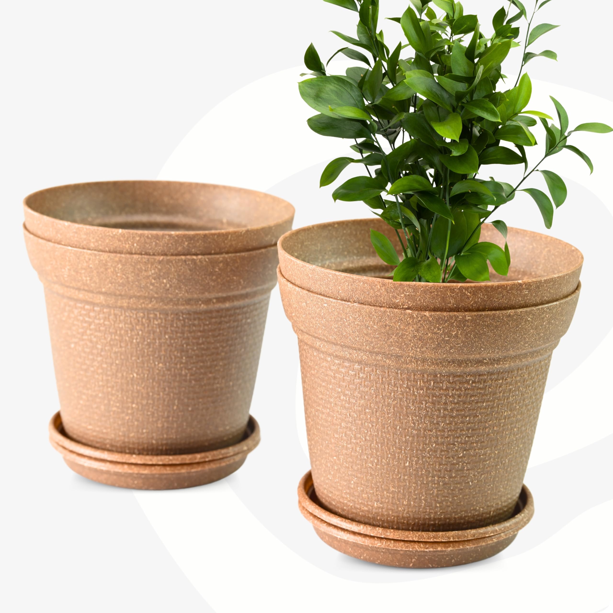 Eha Set of 4 Earth-Friendly Aura 10 Inch pots and Planters | Bamboo ...