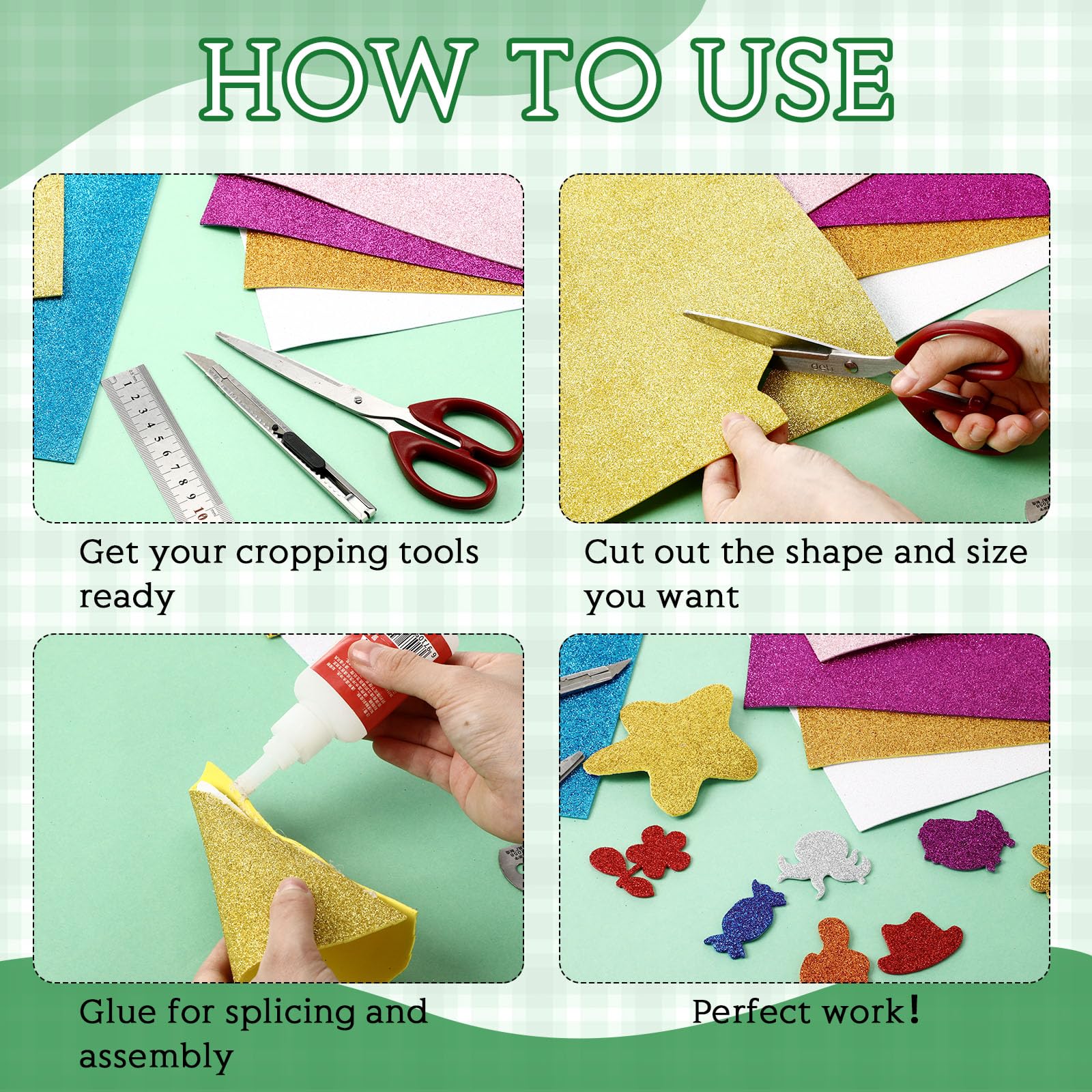 Snapklik.com : Fainne 8 Pcs Craft Foam Sheet Roll, 39x13 Colorful EVA ...