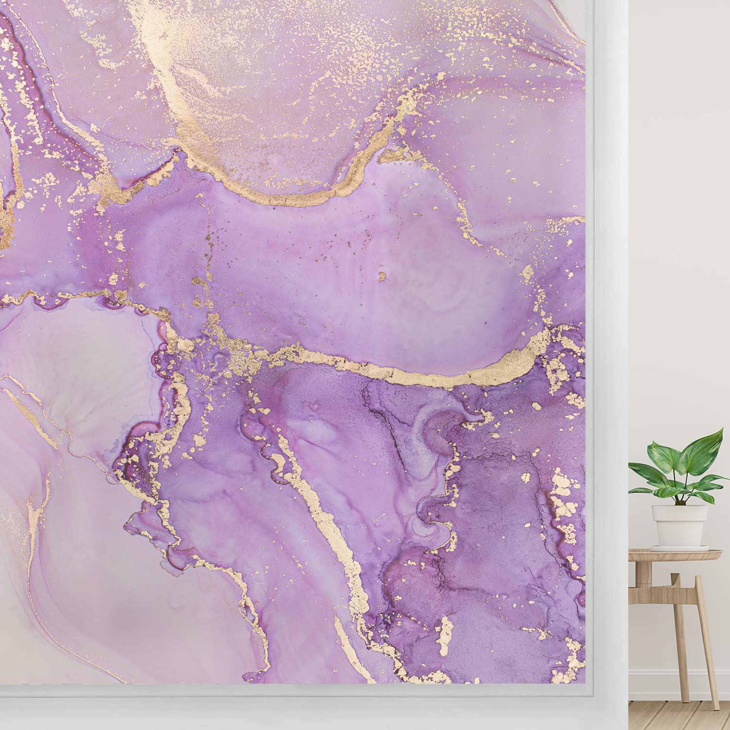 Amazon.com: Myronsa Marble Purple Texture Window Privacy Film Static ...