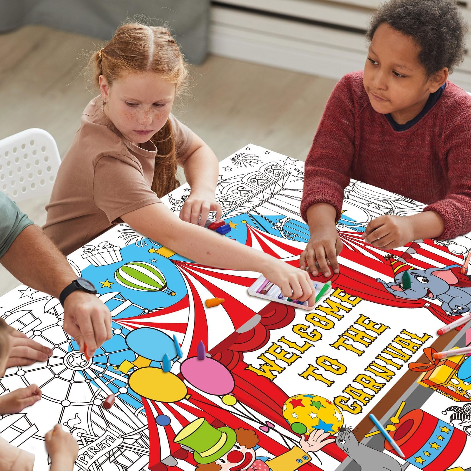 Snapklik.com : Circus Carnival Coloring Poster For Kids Giant Large ...