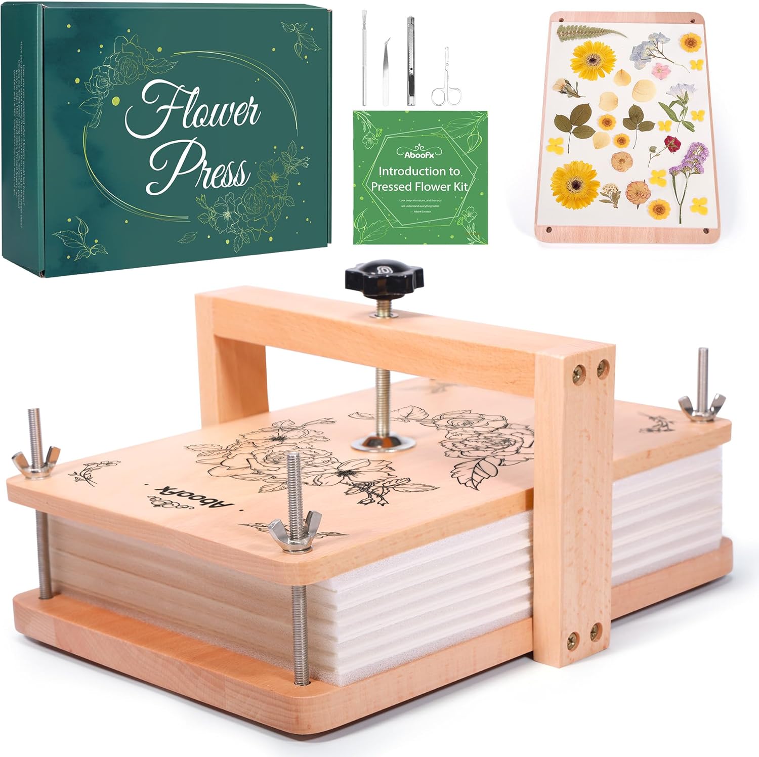 Amazon.com: Aboofx Large Flower Press Kit, 6 Layers 11.8" x 8.3" Even ...