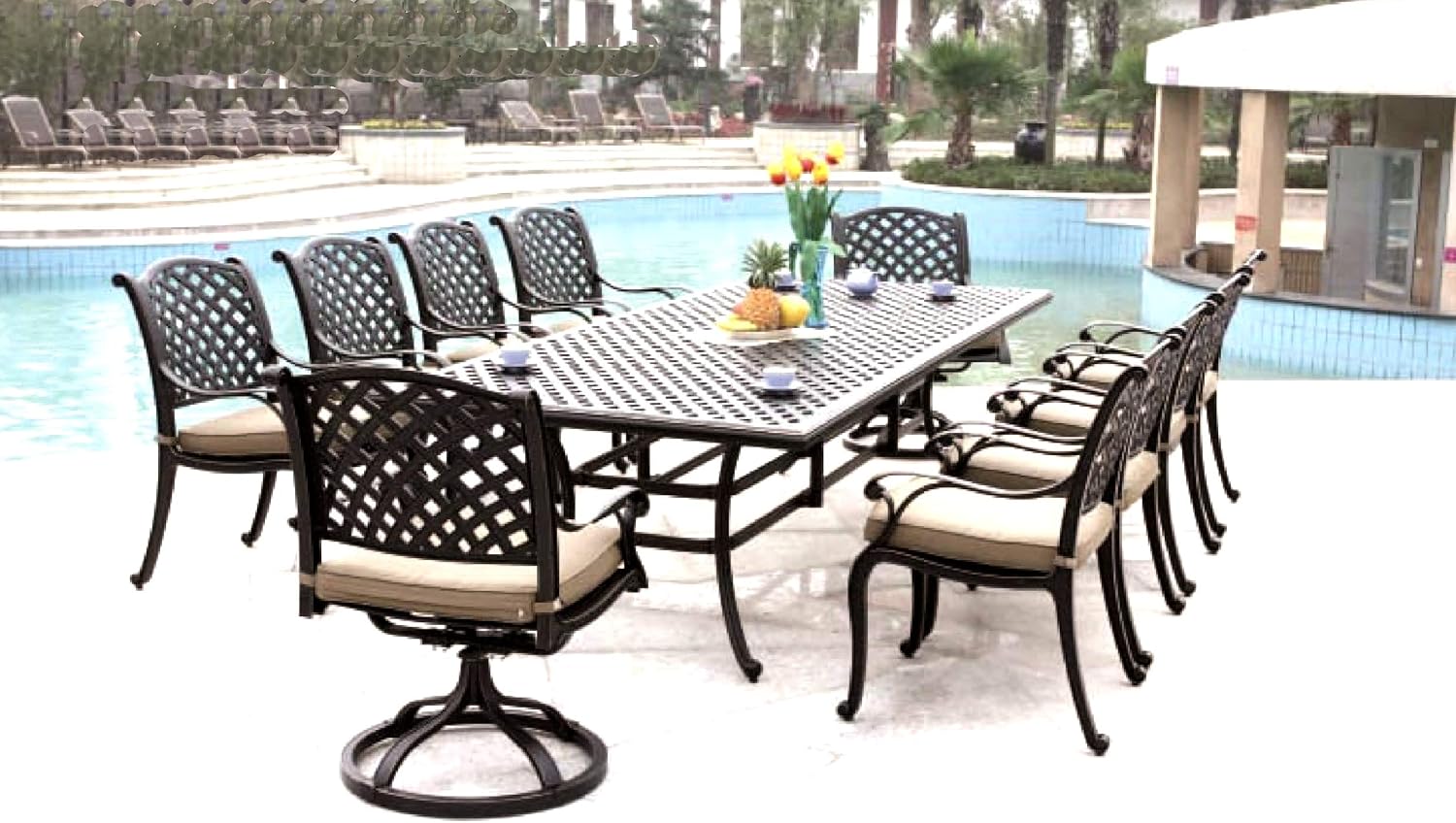 Amazon.com: Darlee Nassau 11 Piece Patio Dining Set in Antique Bronze ...