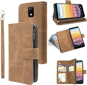 Amazon.com: Compatible with Cricket Vision 3/Debut/AT&T Calypso 1 2 Wallet Case Wrist Strap ...