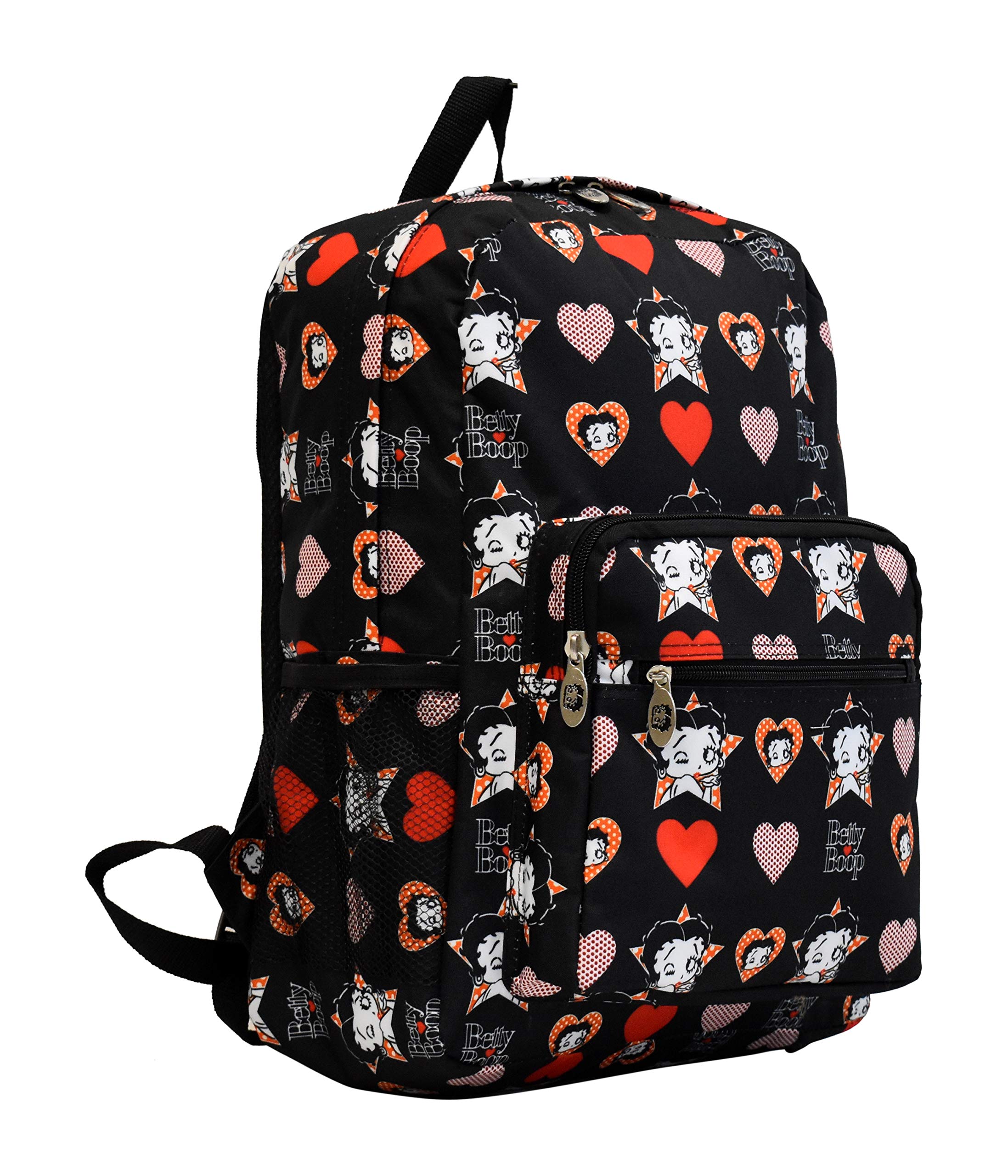 Amazon.com | Betty Boop Large Backpack face heart signature 16" H Multi ...