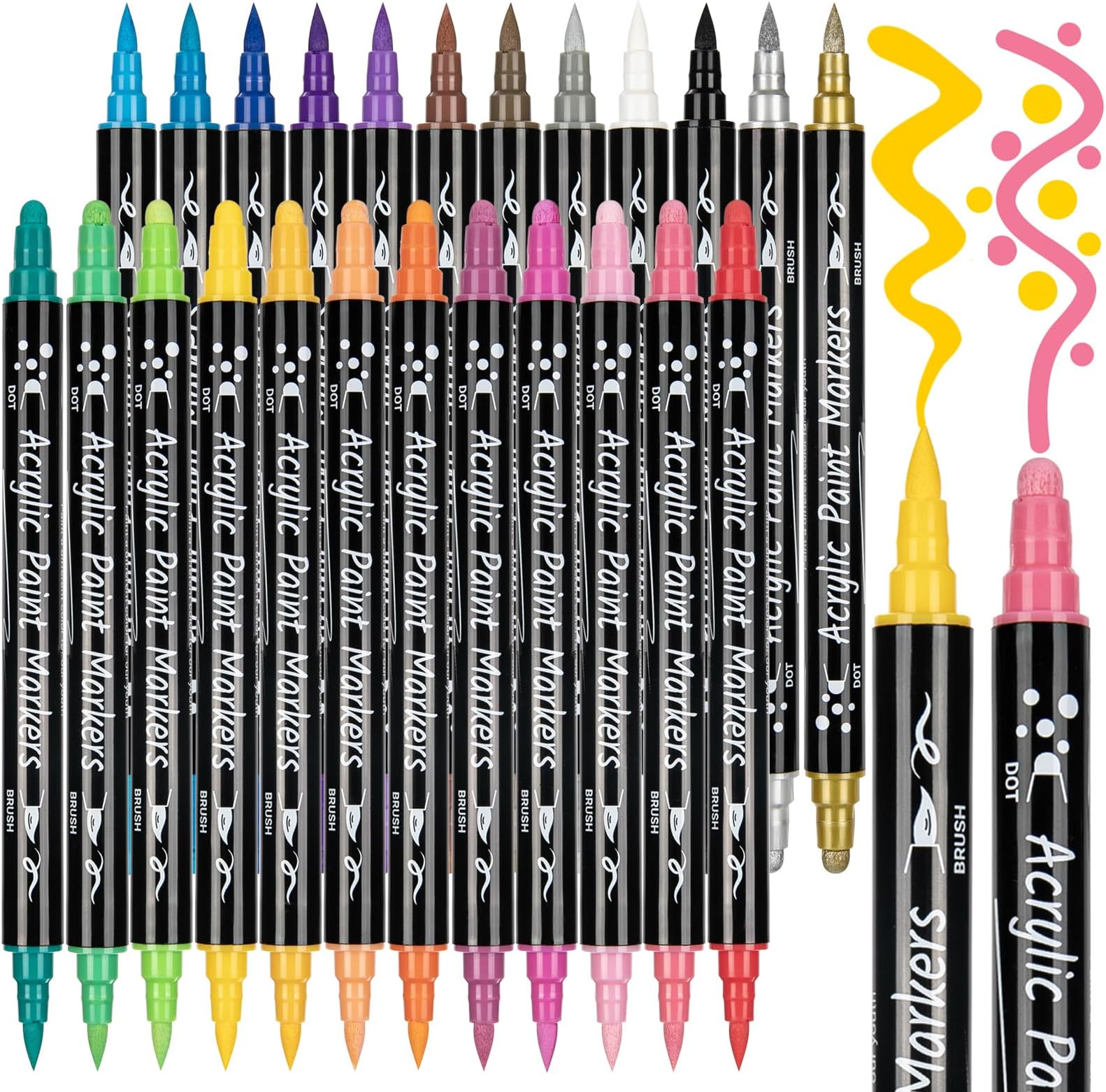 NICETY 180 Colors Acrylic pens - Brush Markers for Painting on Stone ...